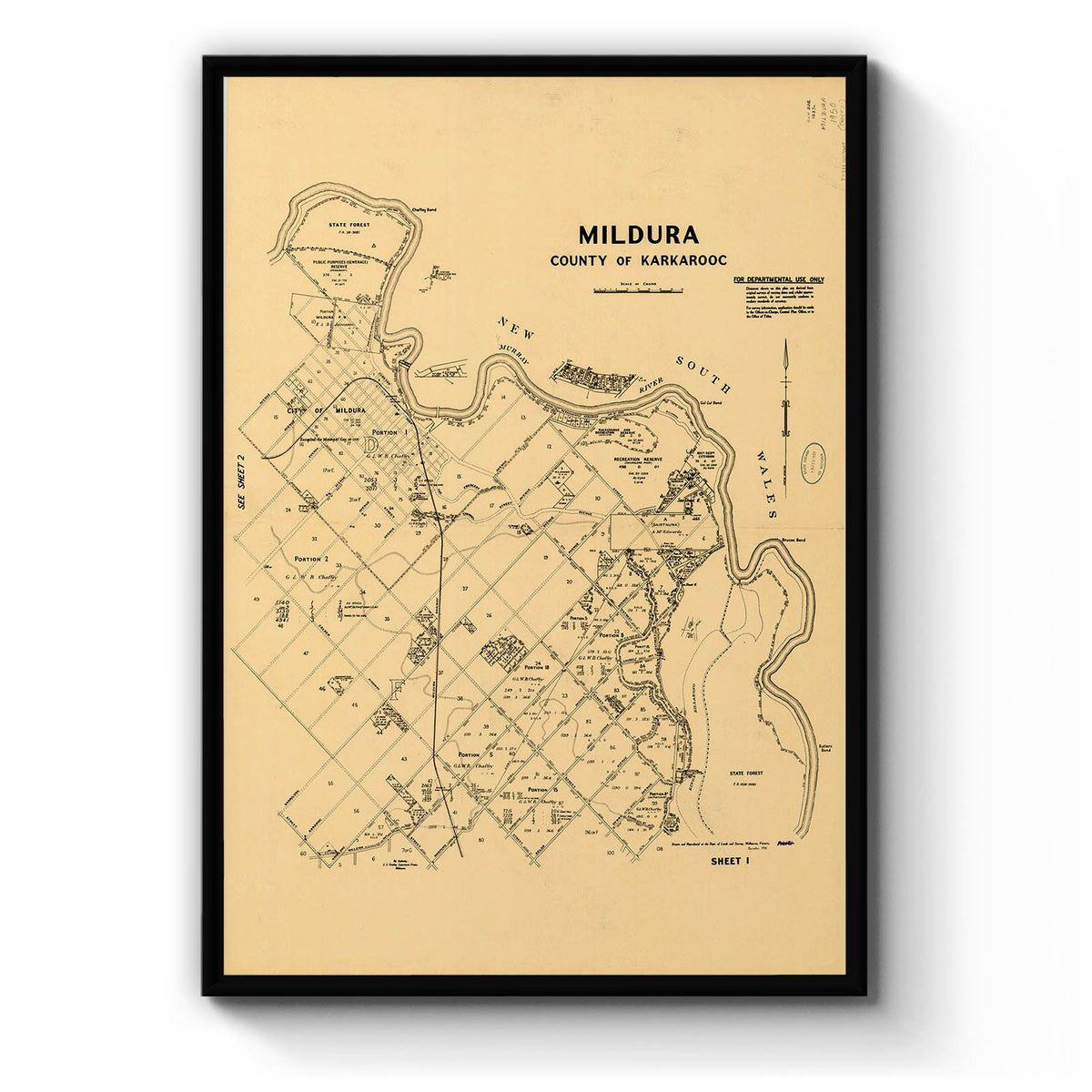Mildura, Victoria Australia Vintage Map #5 (1950) – Vintage Maps