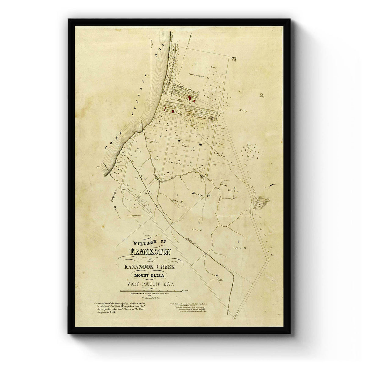 Frankston, Victoria Australia Vintage Map #8 (1854) – Vintage Maps