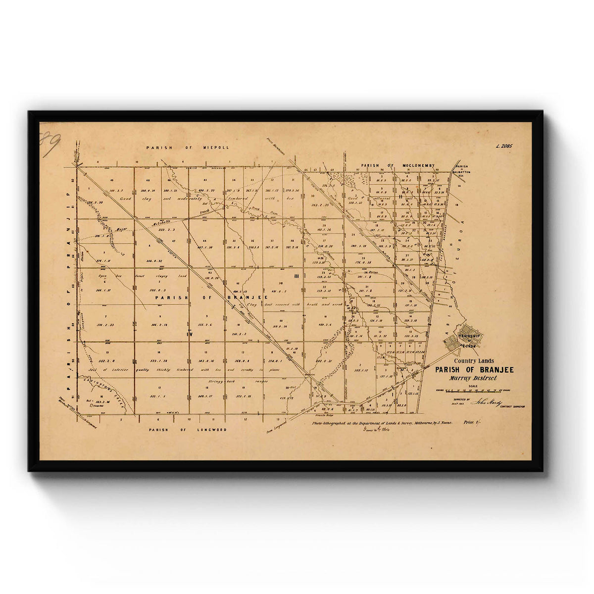 Euroa, Victoria Australia Vintage Map #1 (1864) – Vintage Maps
