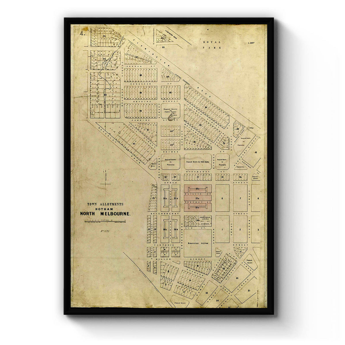 North Melbourne, Victoria Australia Vintage Map #1 (1858) – Vintage Maps