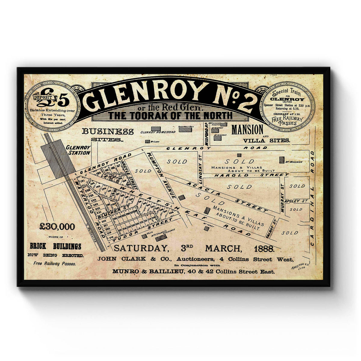 Glenroy, Victoria Australia Vintage Map #8 (1888) – Vintage Maps