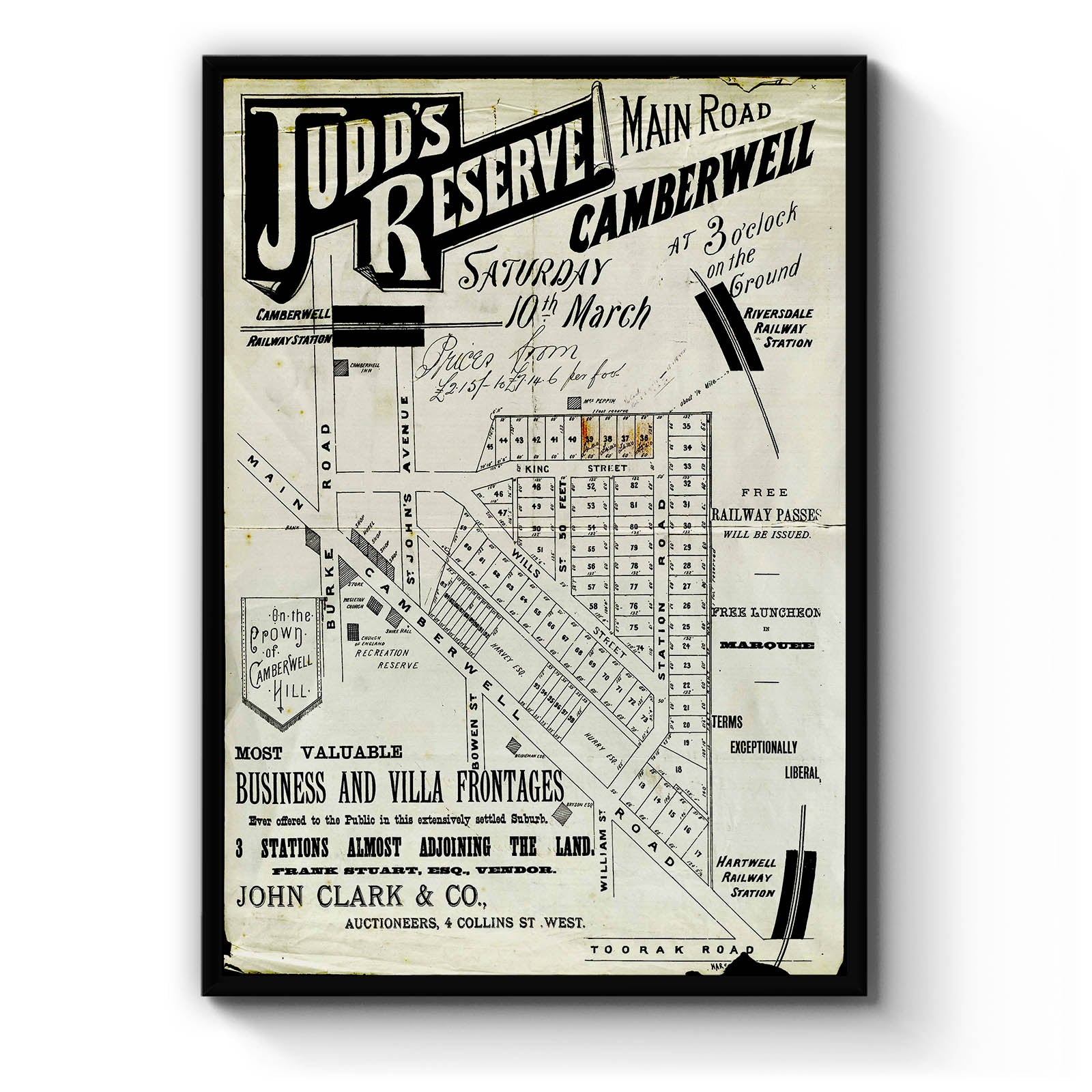 Camberwell, Victoria Australia Vintage Map #43 (1888?) – Vintage Maps