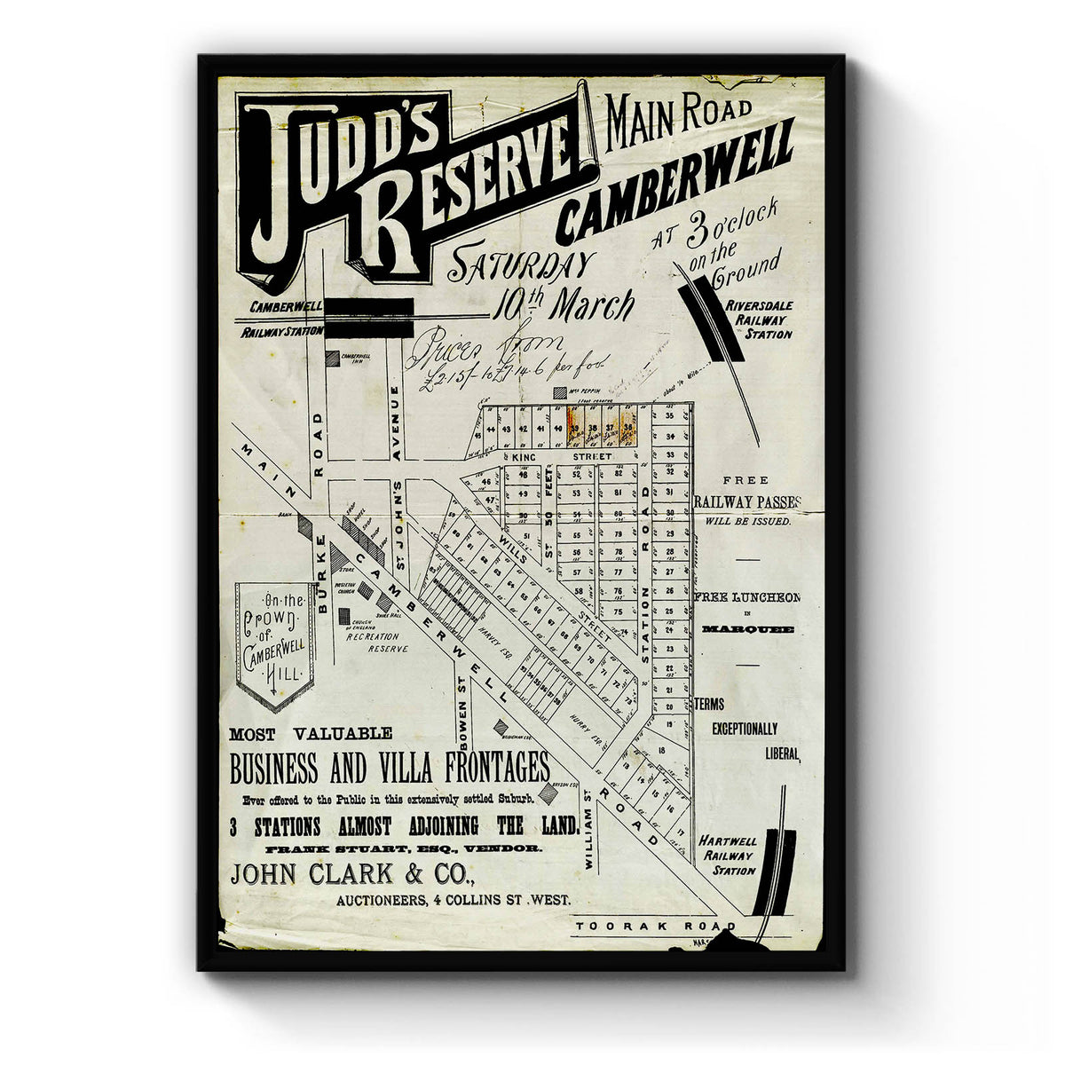 Camberwell, Victoria Australia Vintage Map #43 (1888?) – Vintage Maps
