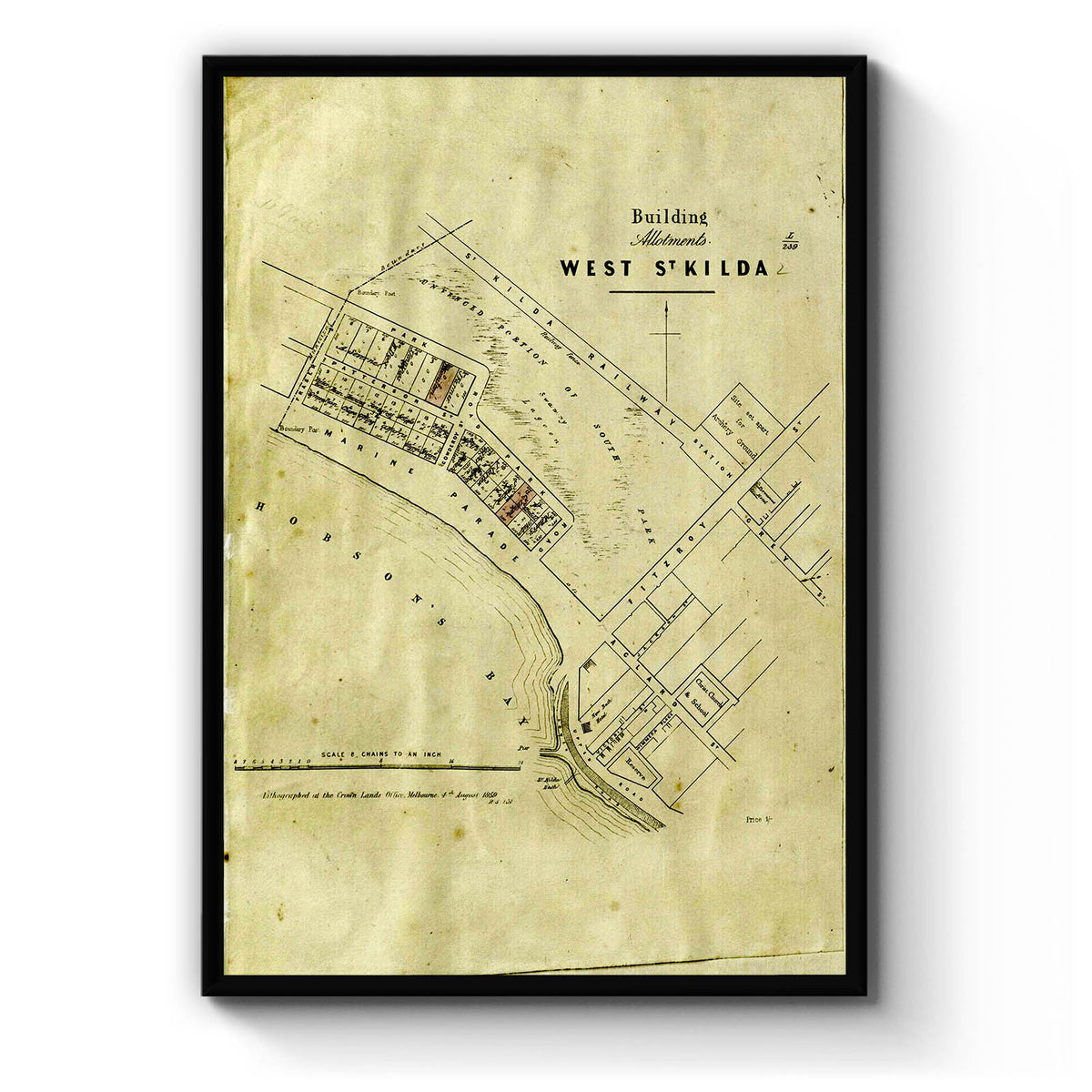 St Kilda, Victoria Australia Vintage Map #175 (1859) – Vintage Maps