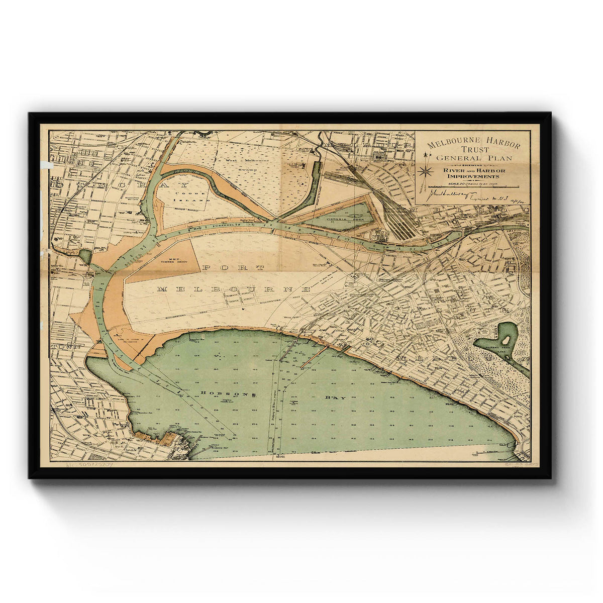 Port Melbourne, Victoria Australia Vintage Map #1 (1904) – Vintage Maps