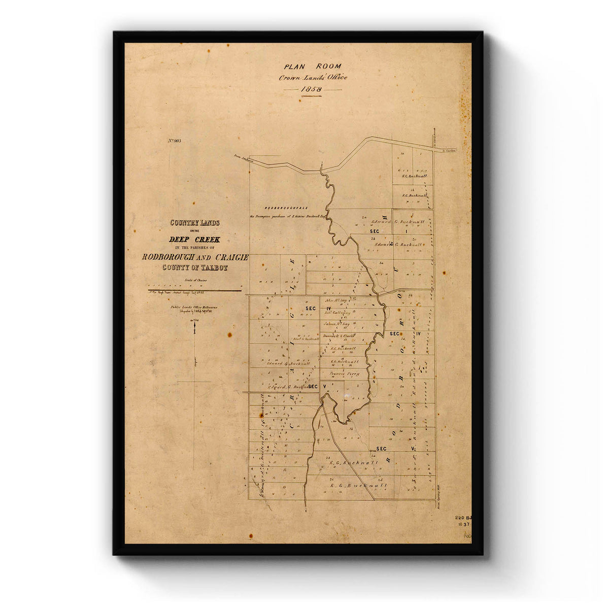 Craigie, Victoria Australia Vintage Map #1 (1858) – Vintage Maps