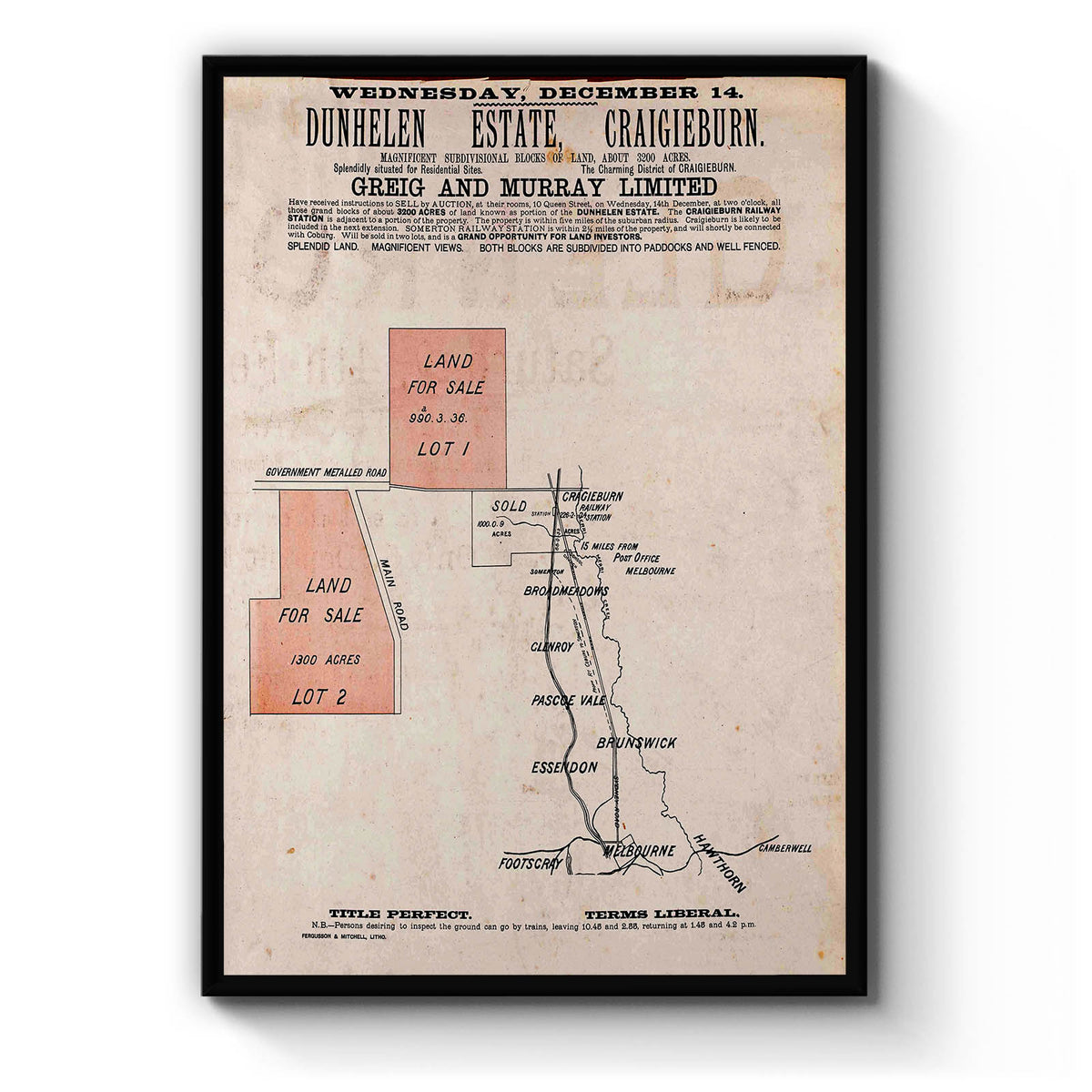 Craigieburn, Victoria Australia Vintage Map #3 (1887?) – Vintage Maps