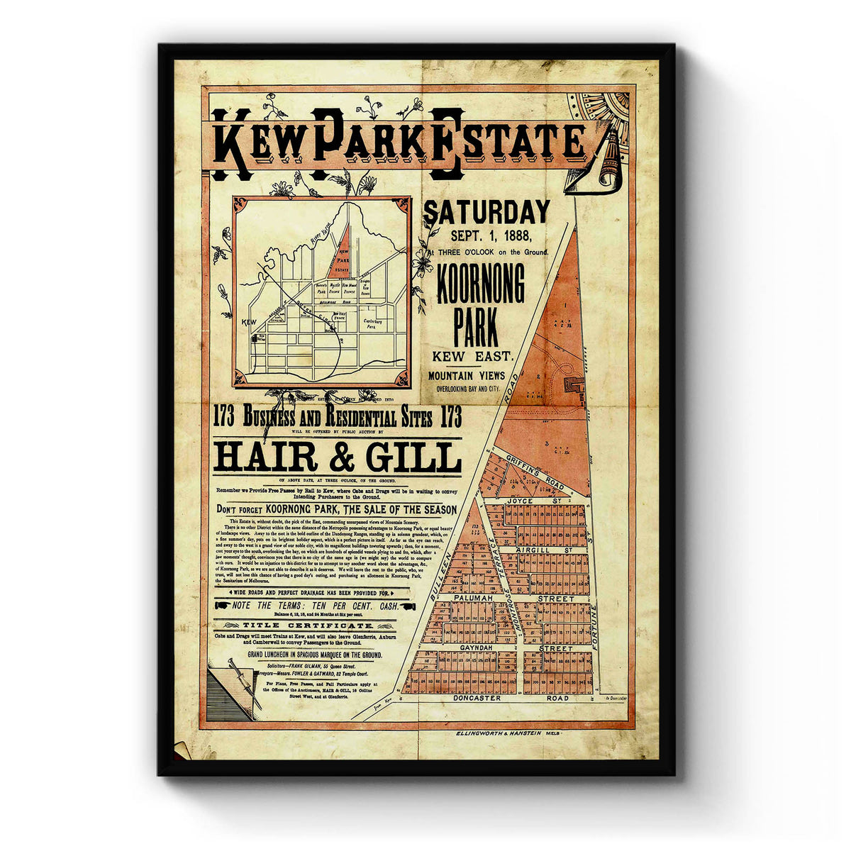 Kew, Victoria Australia Vintage Map #25 (1888) – Vintage Maps