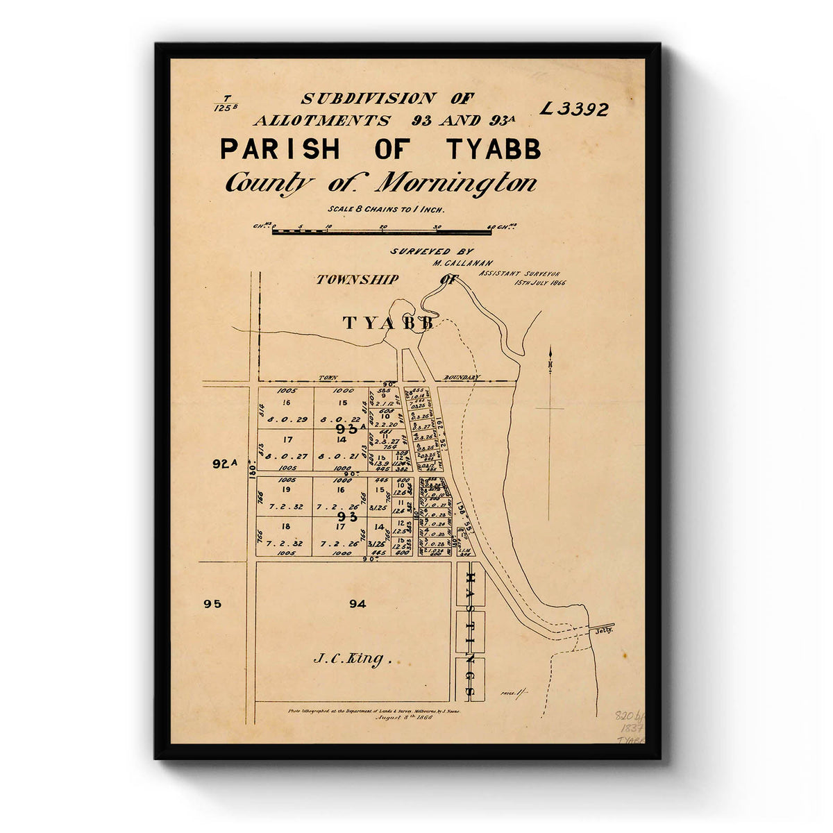 Tyabb, Victoria Australia Vintage Map #9 (1866) – Vintage Maps