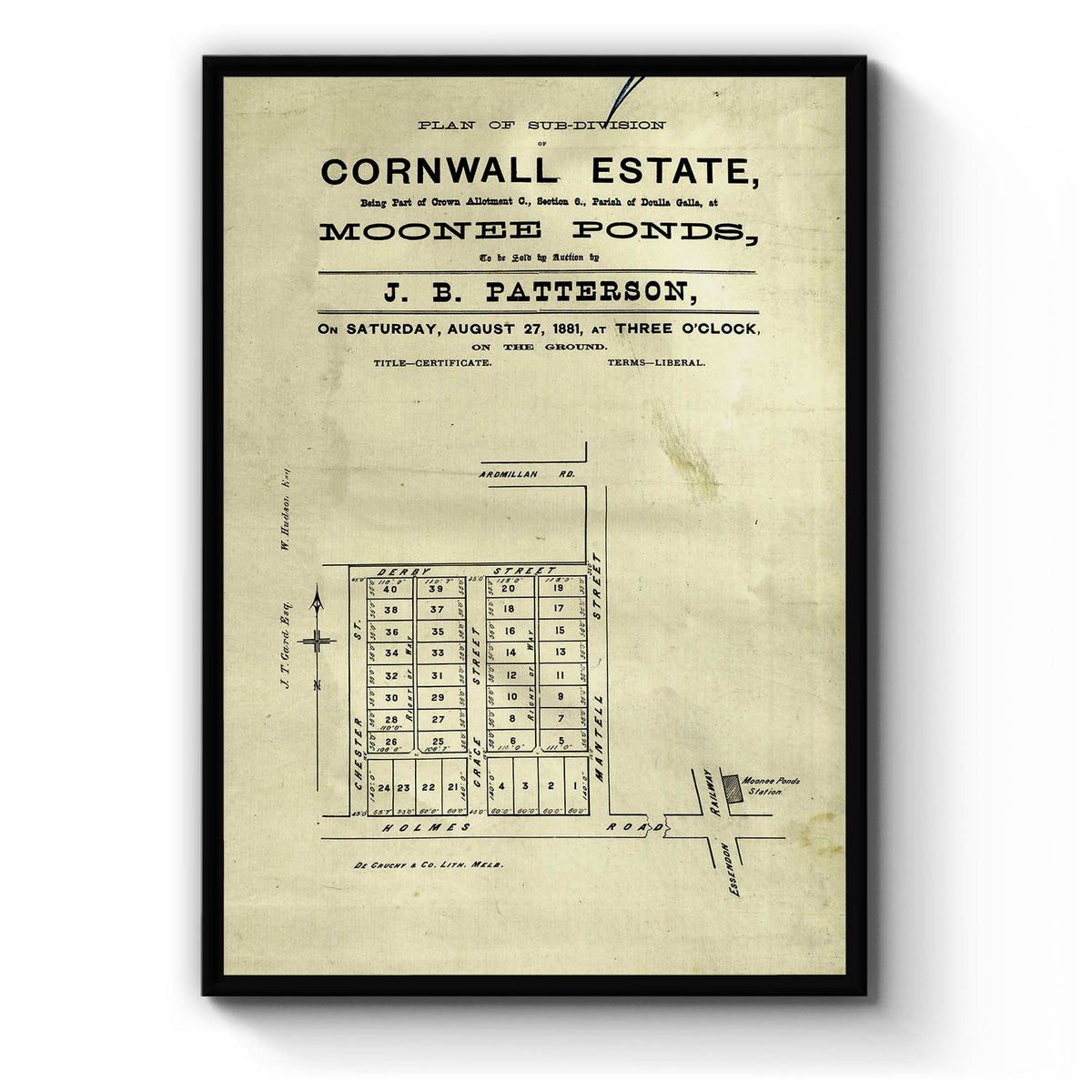 Moonee Ponds, Victoria Australia Vintage Map #10 (1881) – Vintage Maps