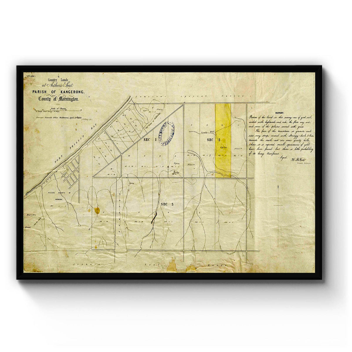 Dromana, Victoria Australia Vintage Map #11 (1856) – Vintage Maps