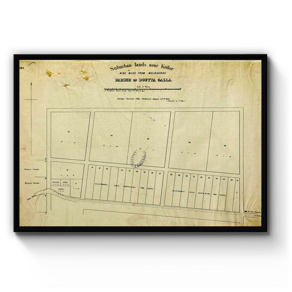 Keilor, Victoria Australia Vintage Map #3 (1855) – Vintage Maps