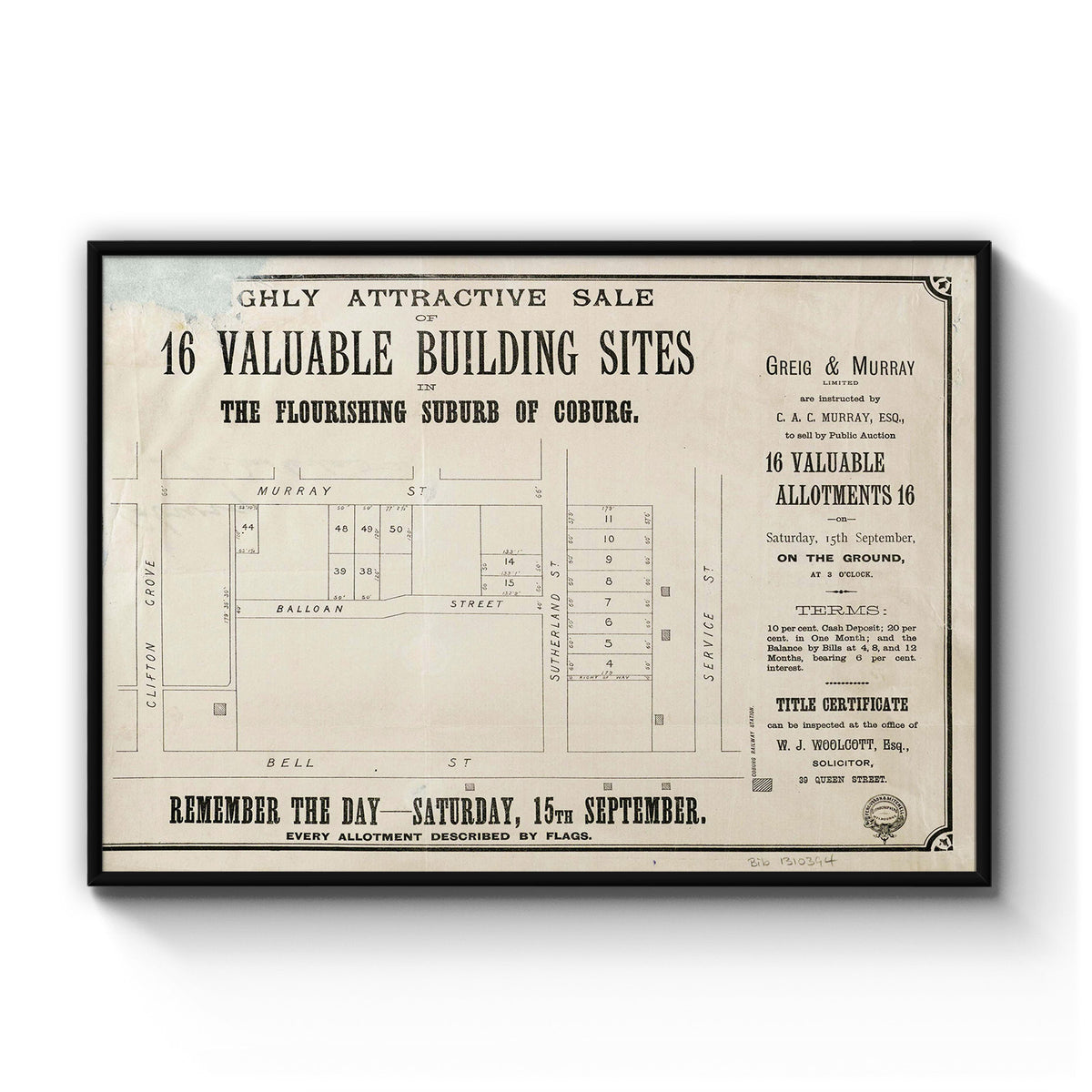 Coburg, Victoria Australia Vintage Map #9 (1888) – Vintage Maps
