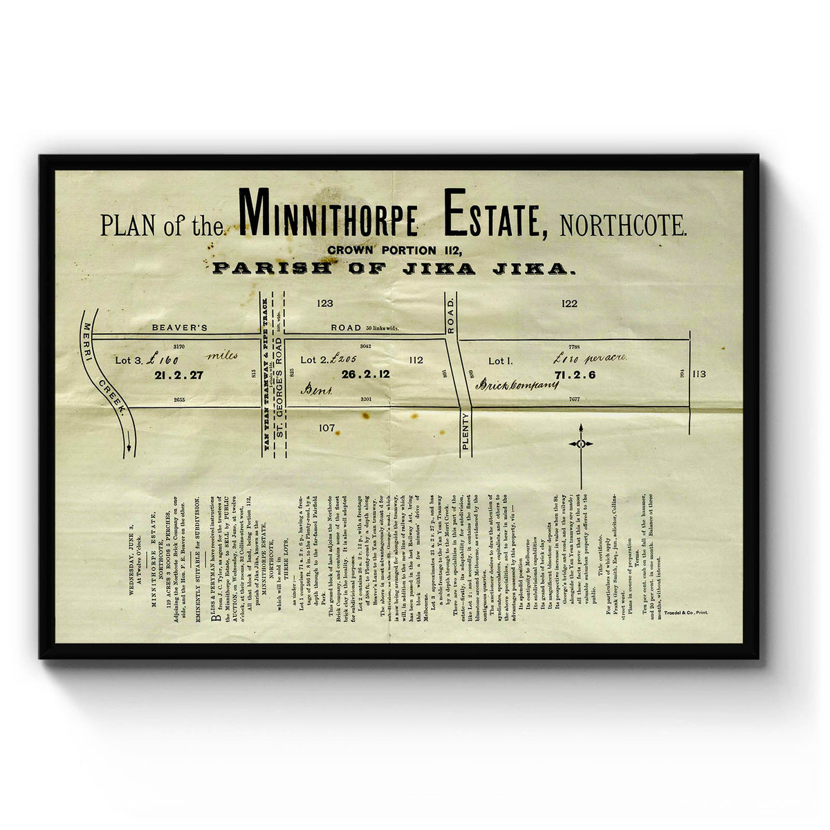 Northcote, Victoria Australia Vintage Map #53 (1885?) – Vintage Maps