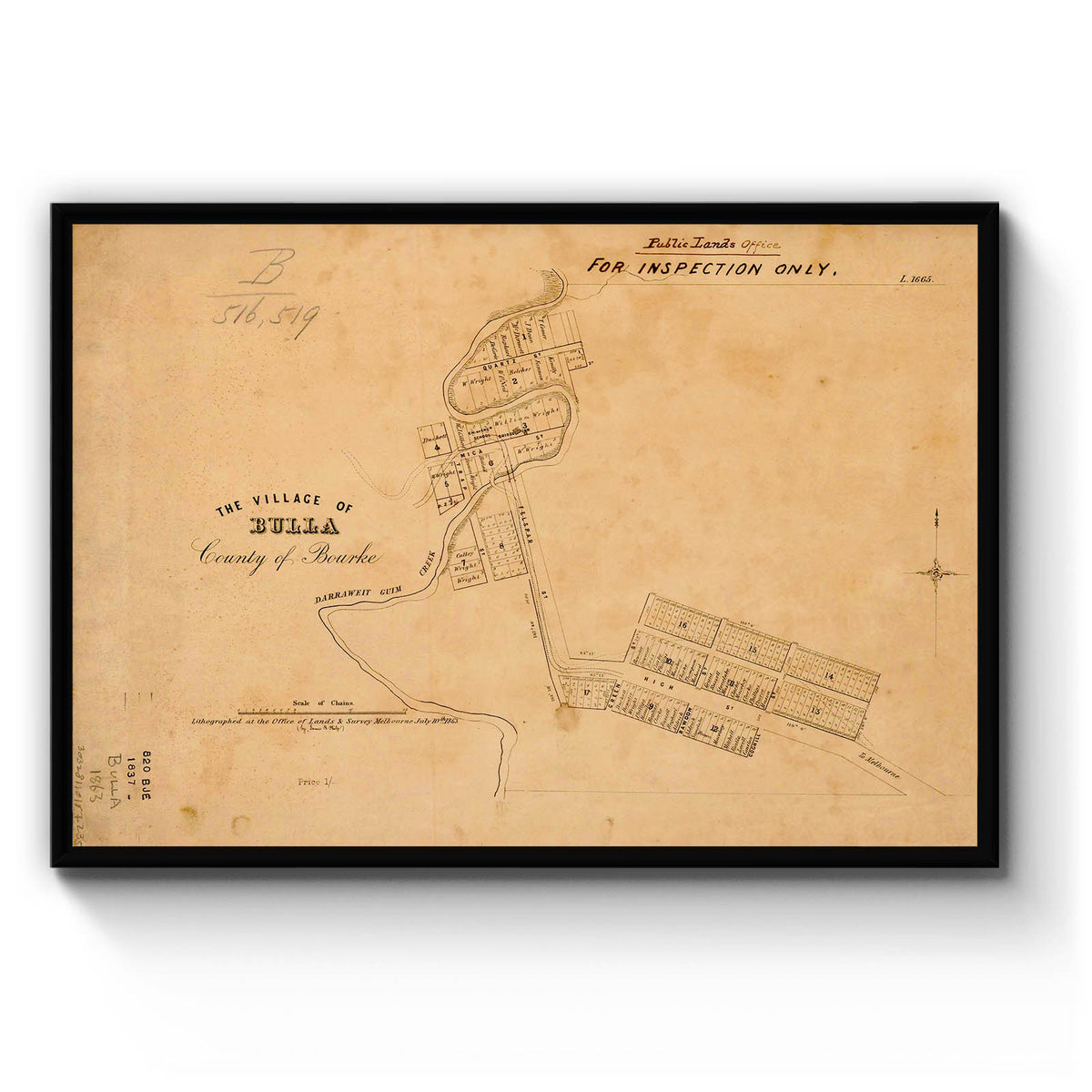 Bulla, Victoria Australia Vintage Map #2 (1863) – Vintage Maps