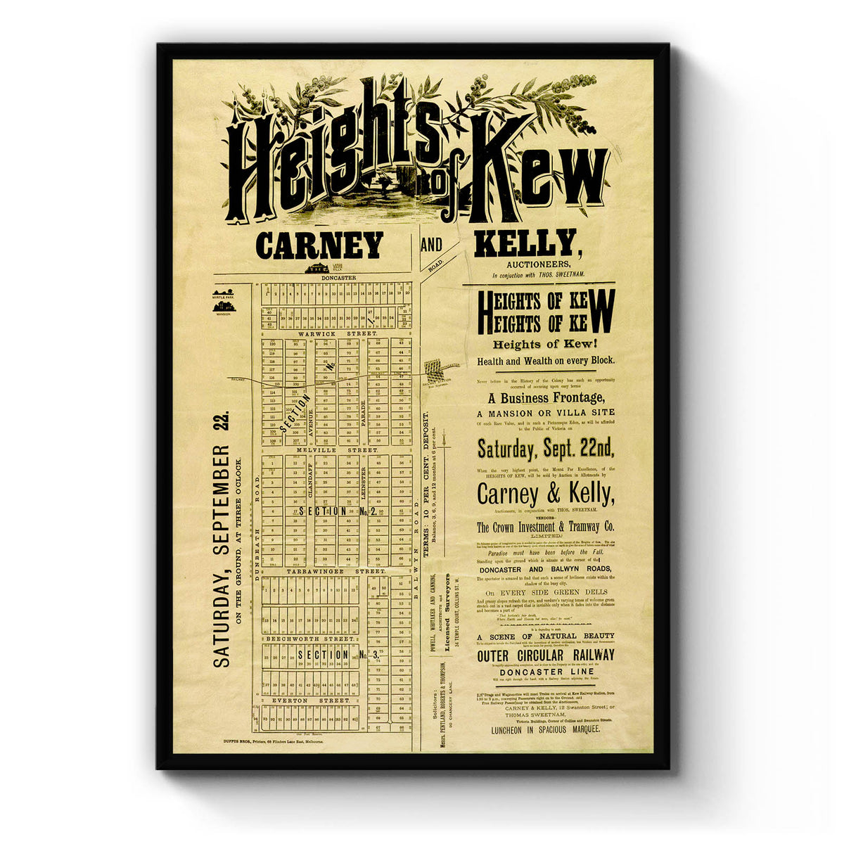Kew, Victoria Australia Vintage Map #33 (1888?) – Vintage Maps