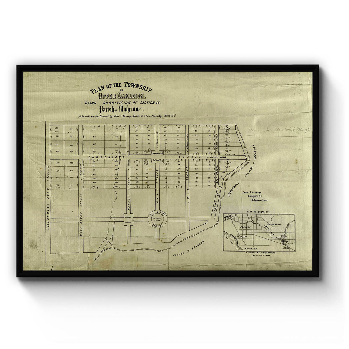 Oakleigh, Victoria Australia Vintage Map #30 (1859) – Vintage Maps