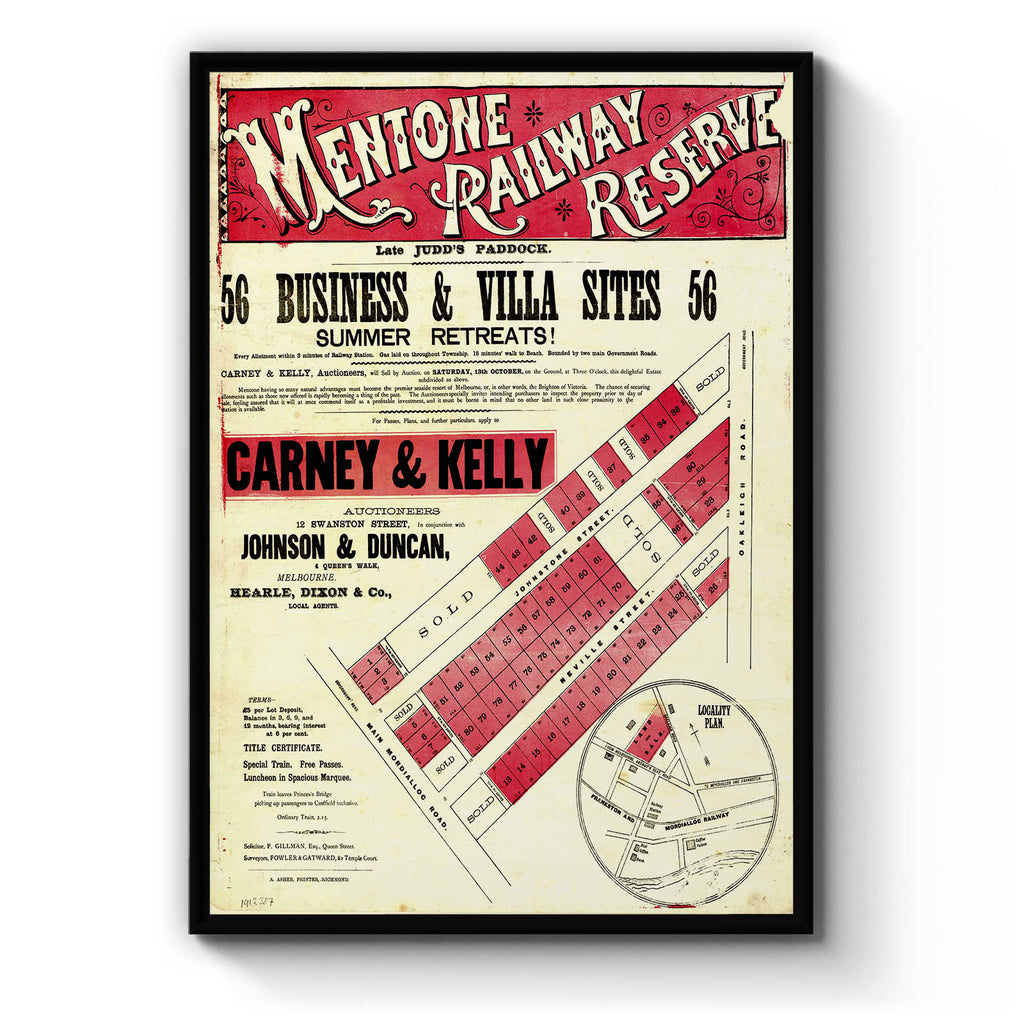Mentone, Victoria Vintage Maps