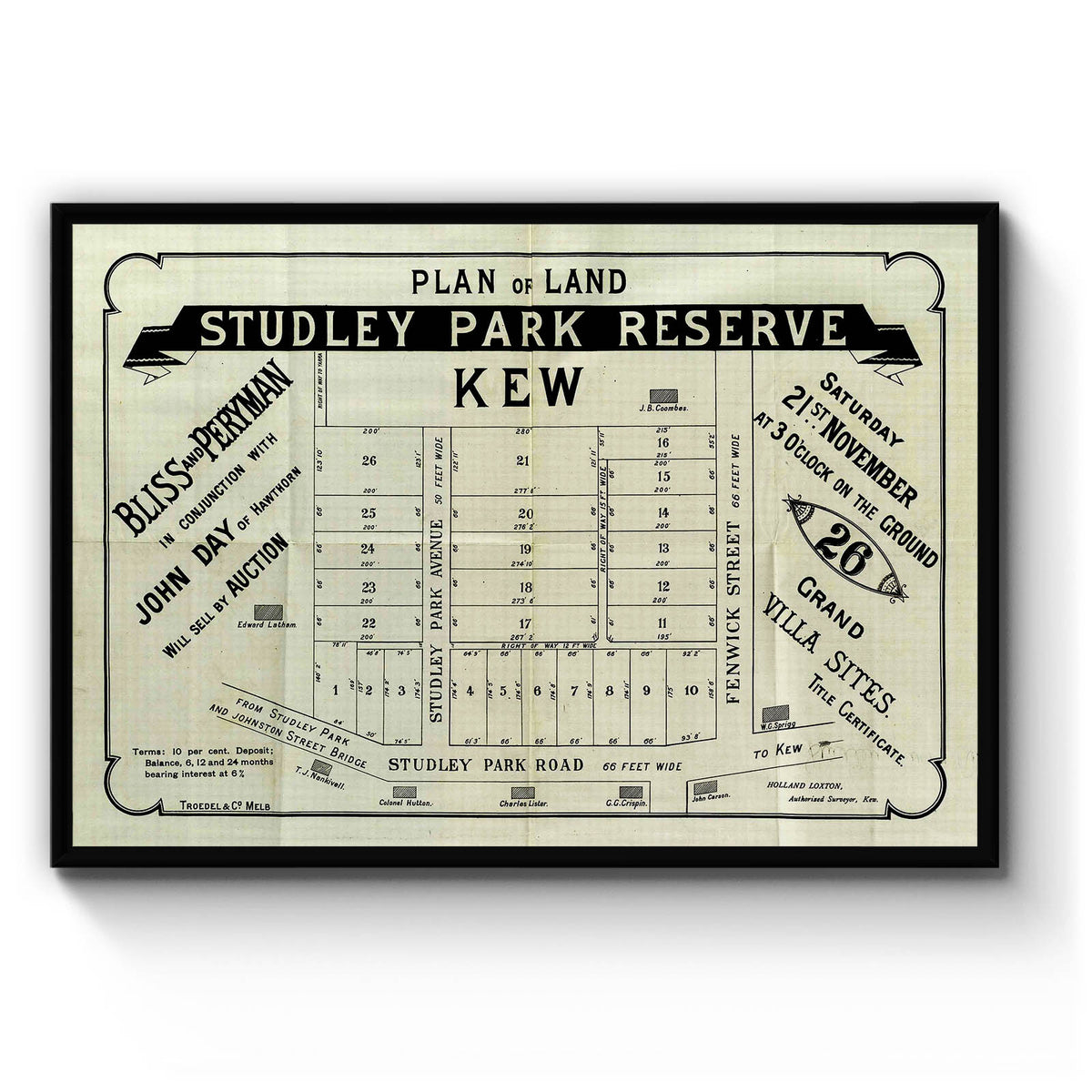 Kew, Victoria Australia Vintage Map #62 (1885) – Vintage Maps