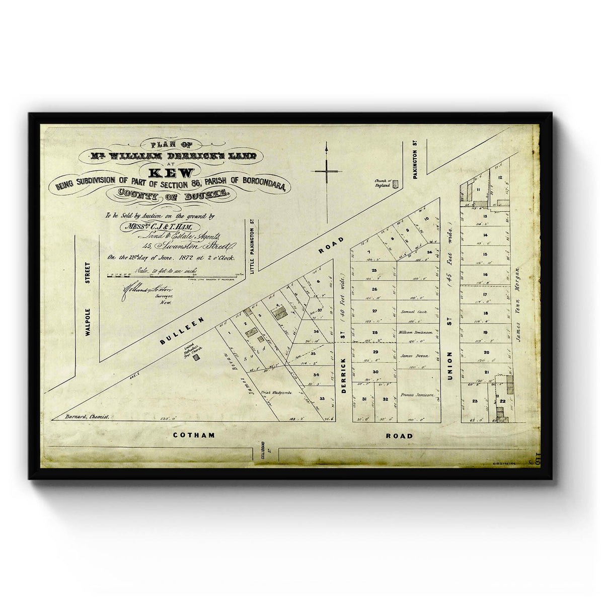 Kew, Victoria Australia Vintage Map #108 (1872) – Vintage Maps
