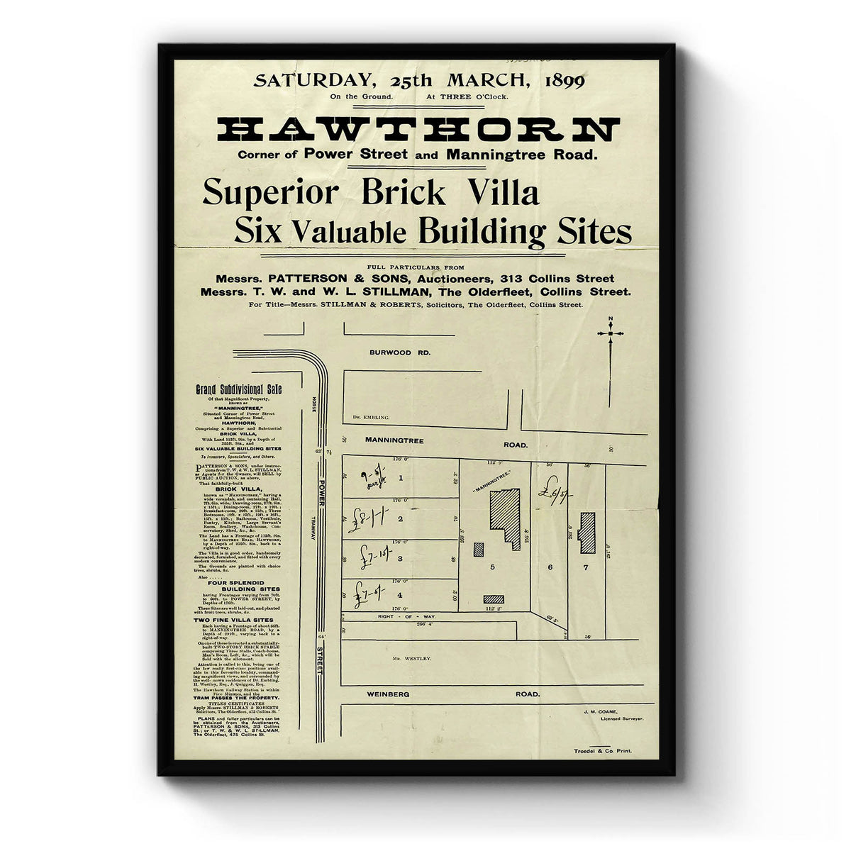 Hawthorn, Victoria Australia Vintage Map #229 (1899) – Vintage Maps