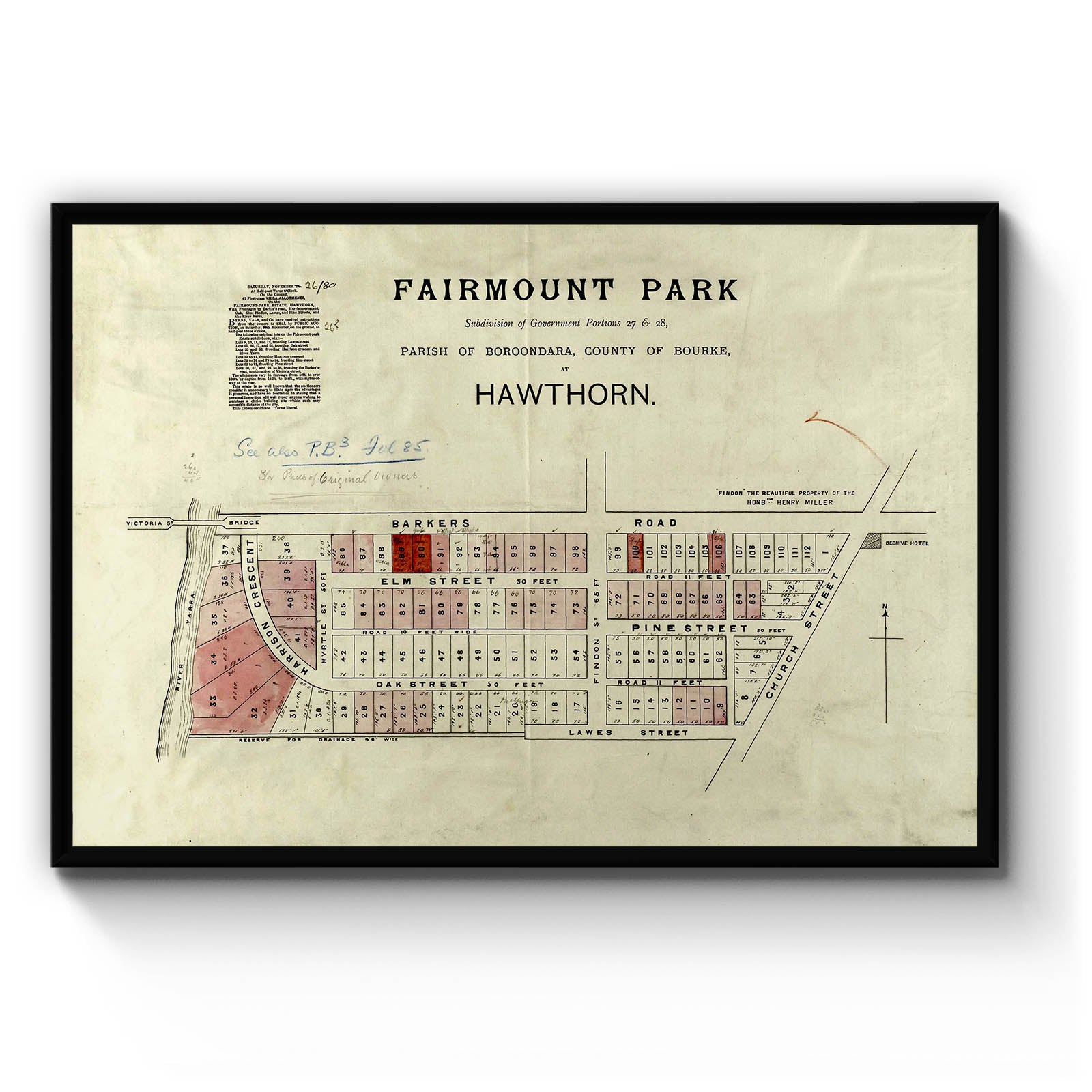 Hawthorn, Victoria Australia Vintage Map #283 (1880?) – Vintage Maps