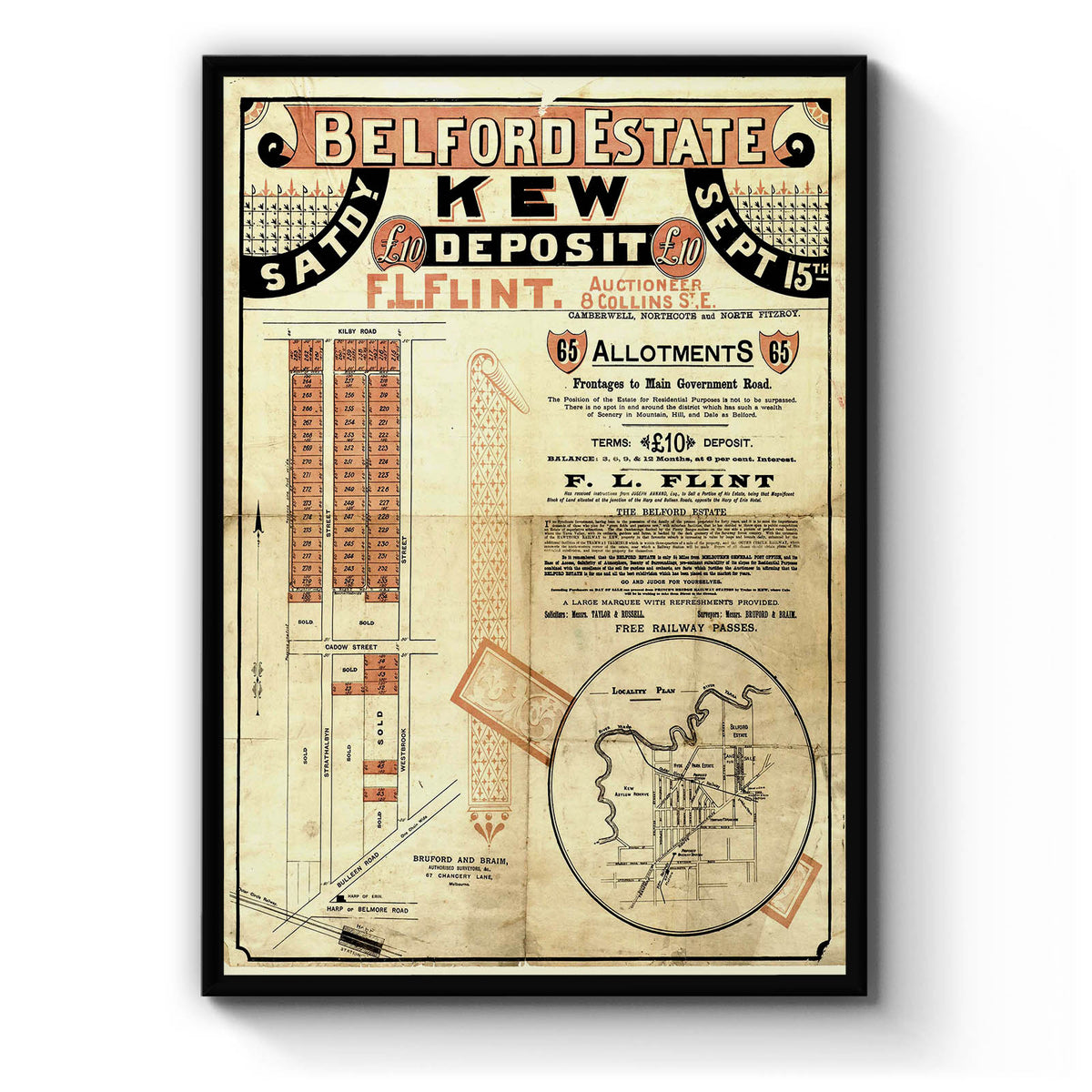 Kew, Victoria Australia Vintage Map #19 (1888?) – Vintage Maps