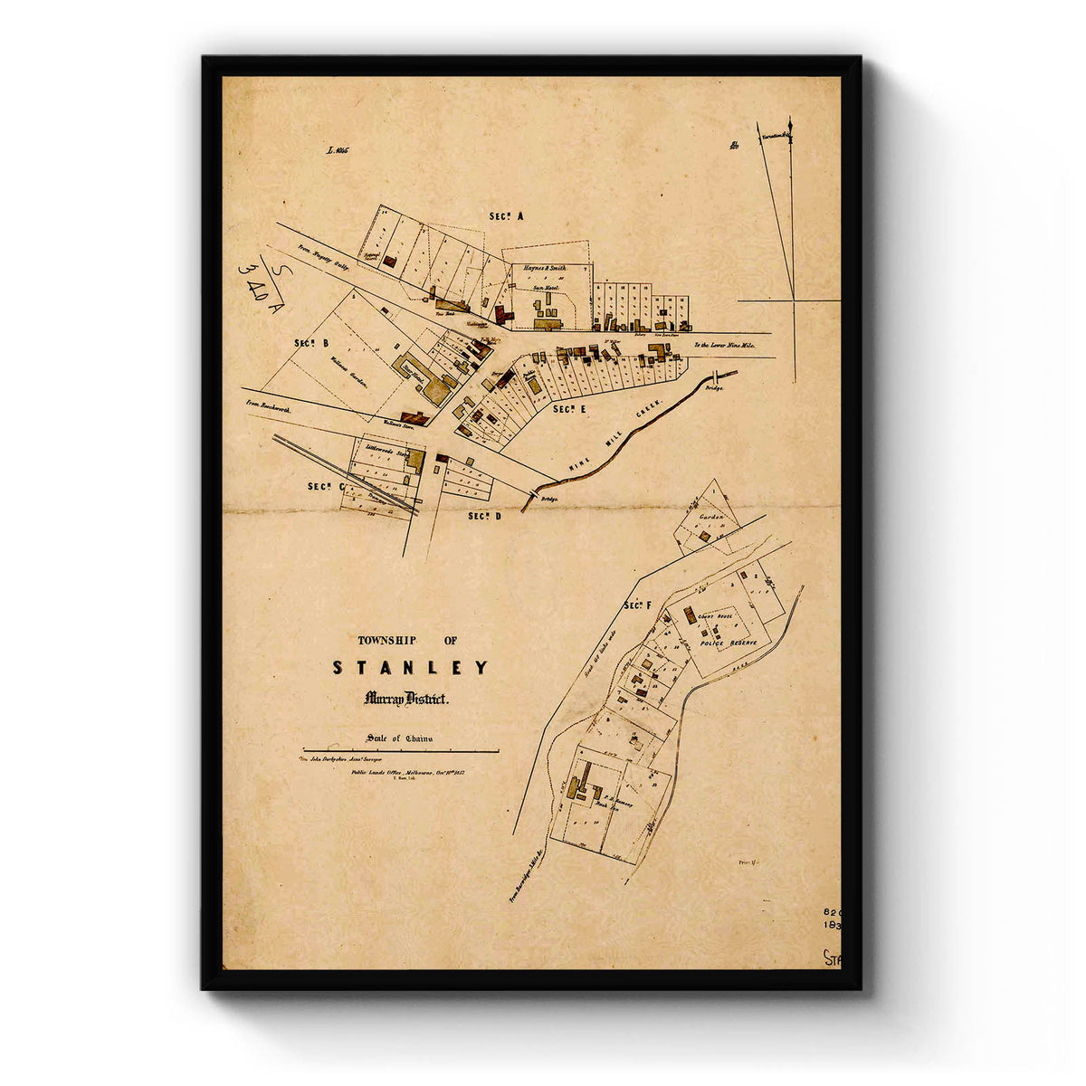Stanley, Victoria Australia Vintage Map #1 (1857) – Vintage Maps