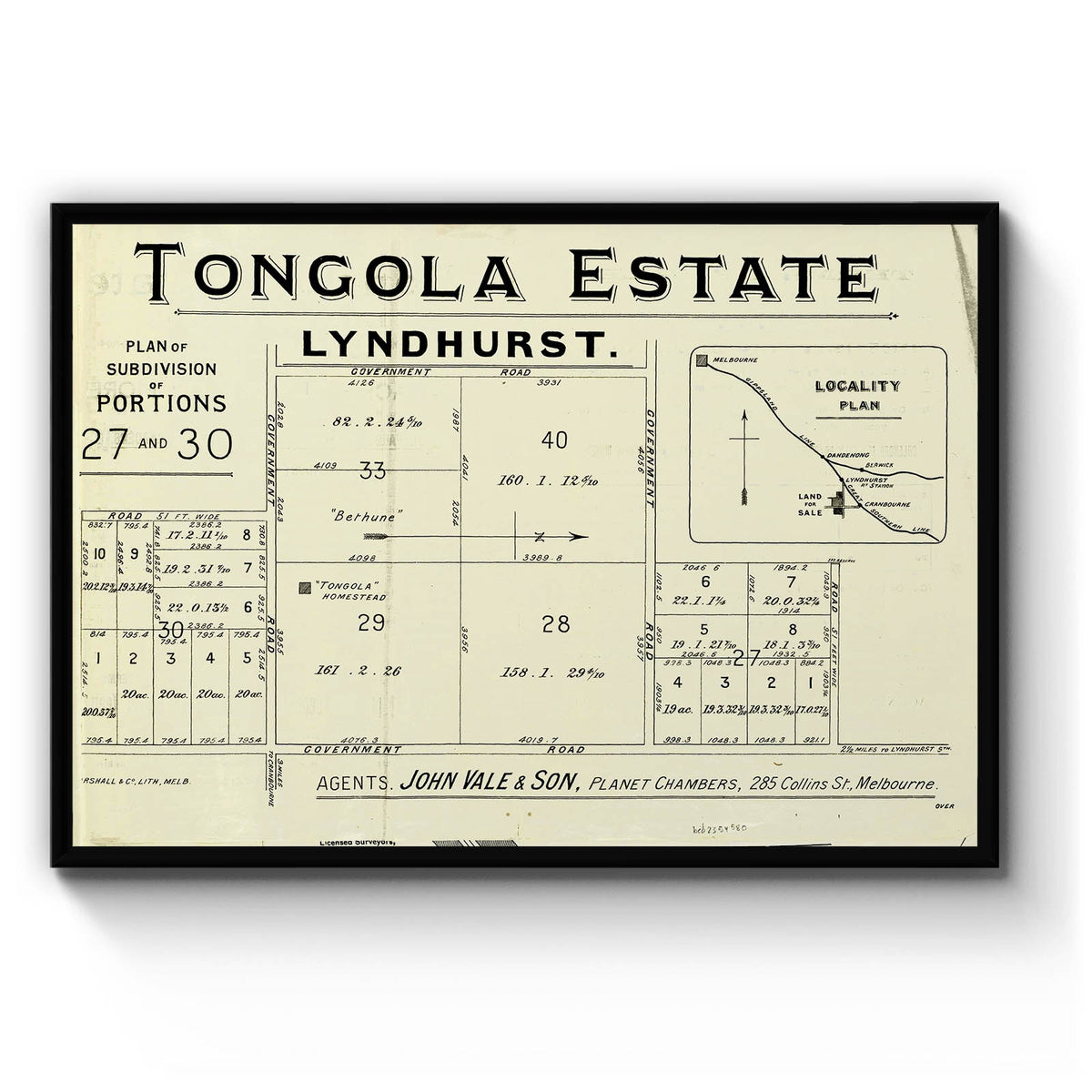 Lyndhurst, Victoria Australia Vintage Map #2 (18--) – Vintage Maps