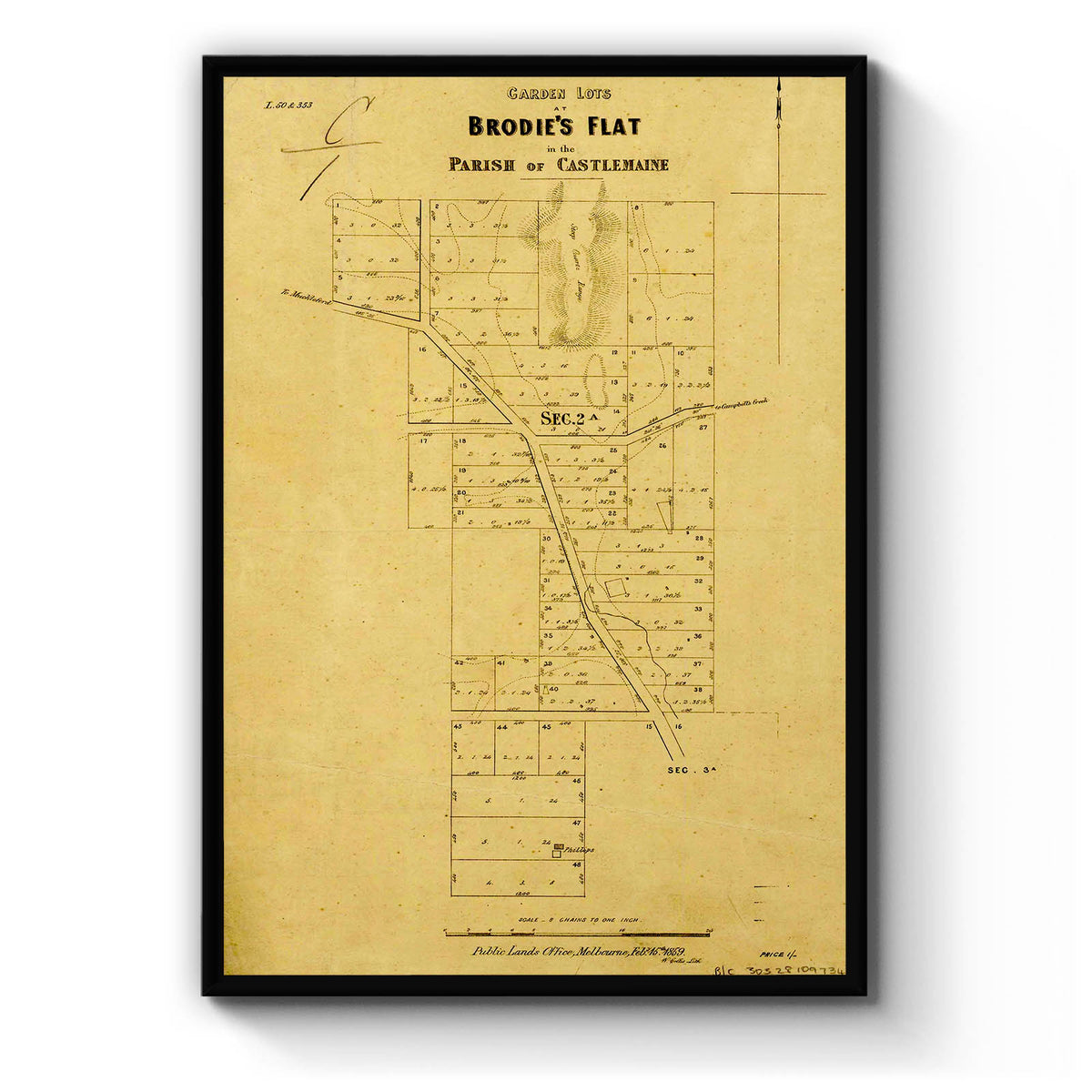Castlemaine, Victoria Australia Vintage Map #1 (1859) – Vintage Maps
