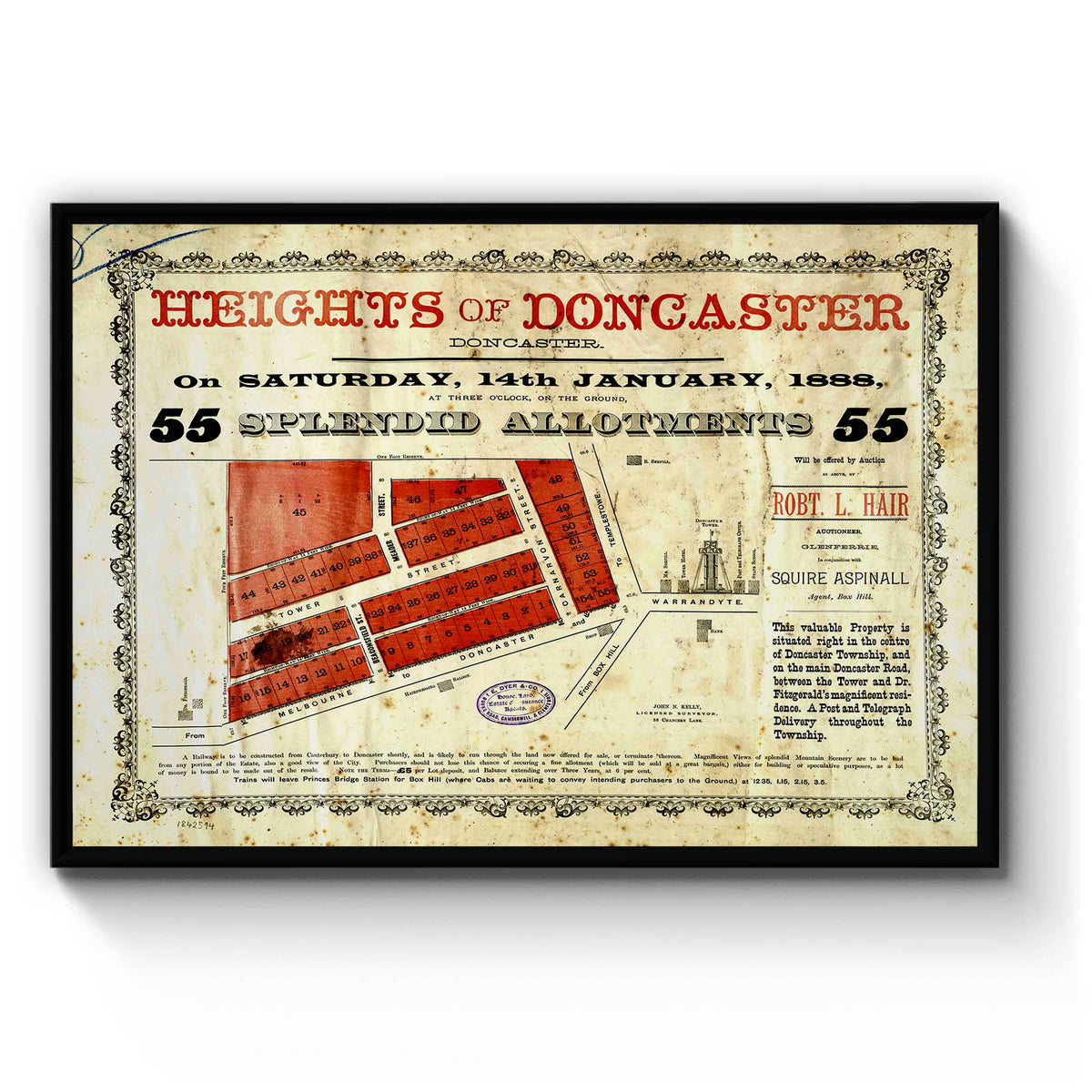 Doncaster, Victoria Australia Vintage Map #2 (1888) – Vintage Maps