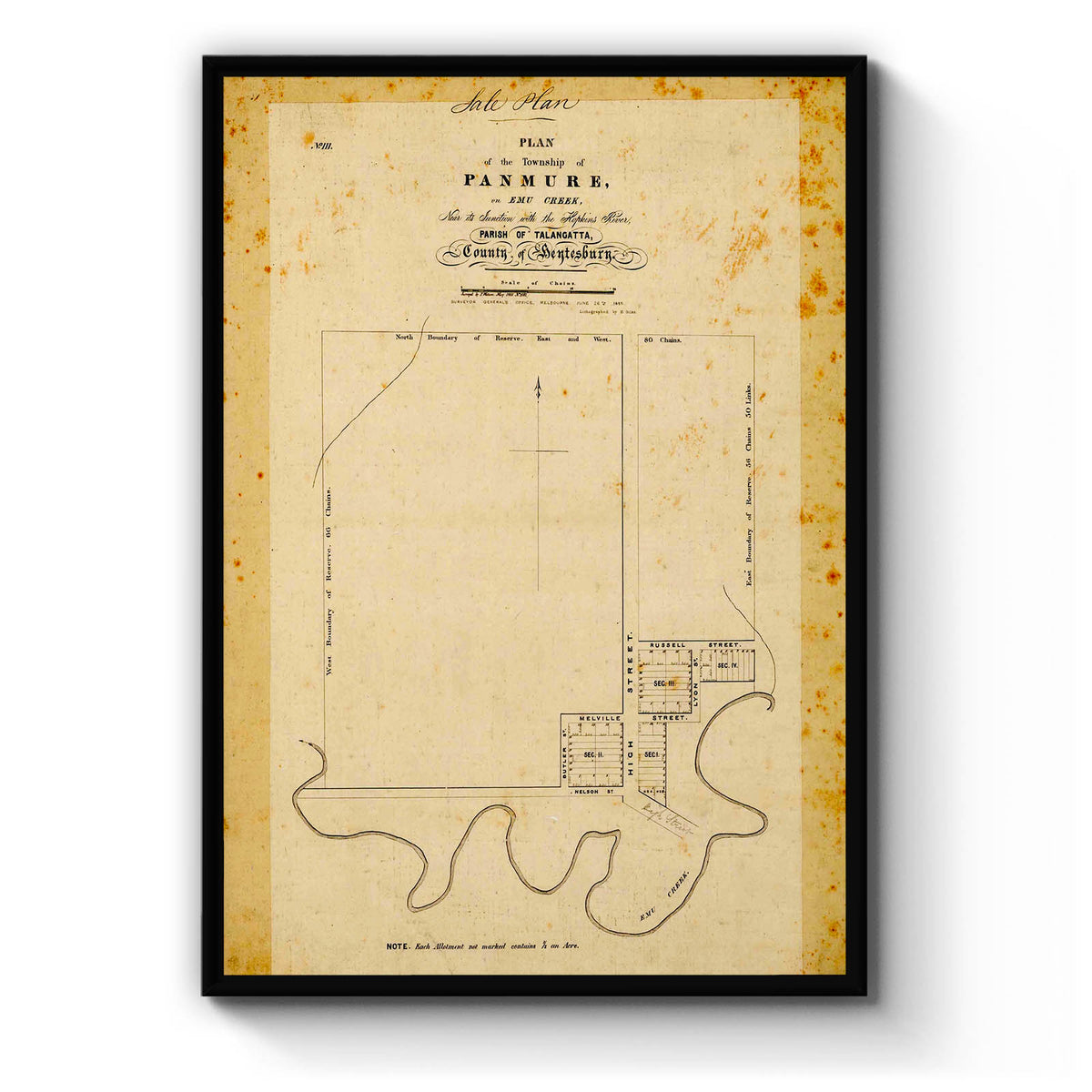 Panmure, Victoria Australia Vintage Map #3 (1855) – Vintage Maps