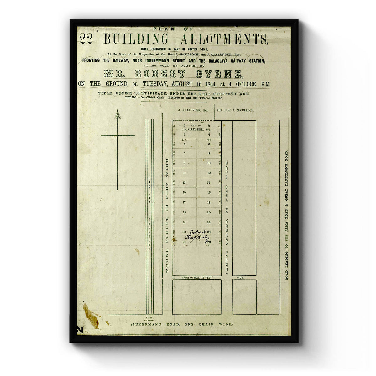 Balaclava, Victoria Australia Vintage Map #7 (1864) – Vintage Maps