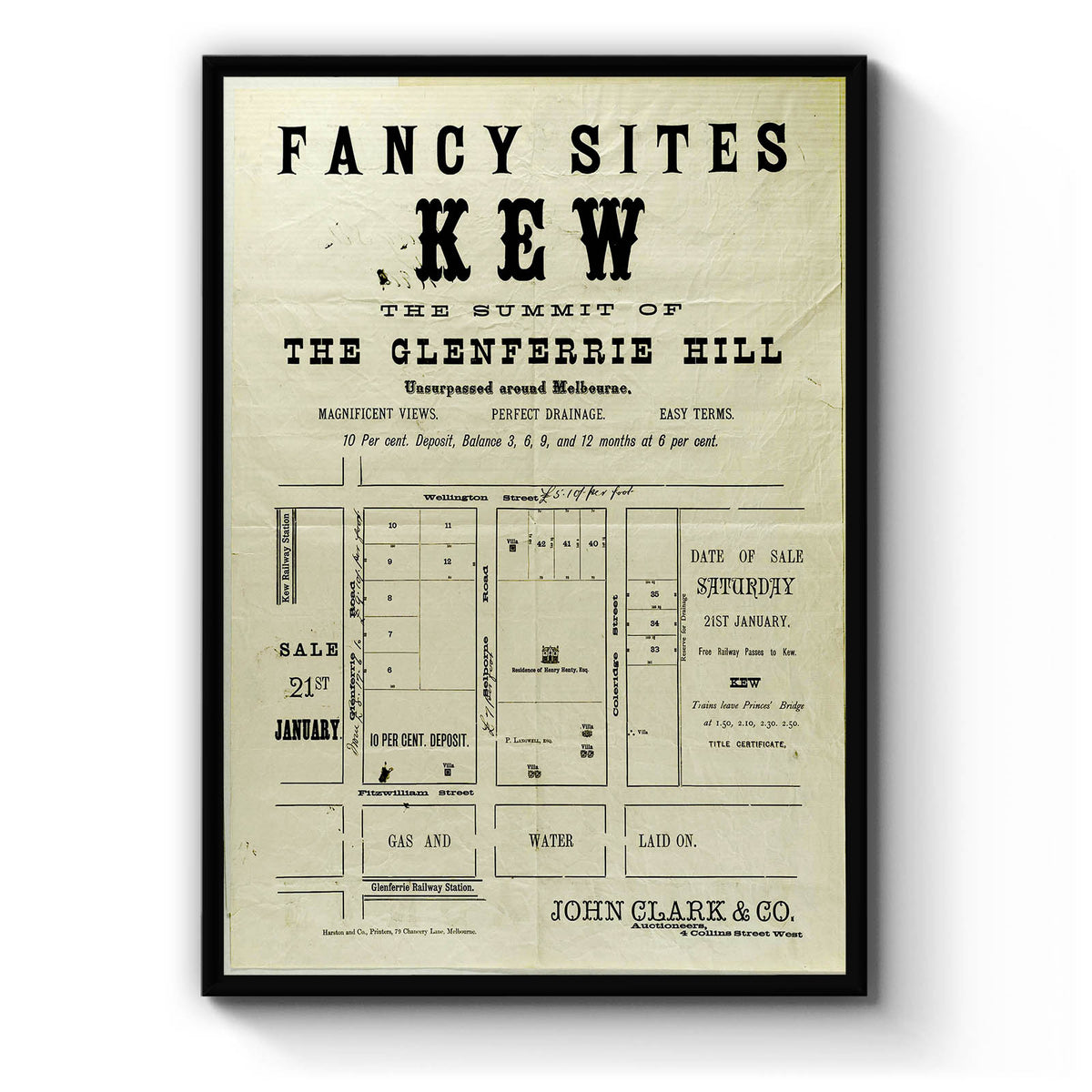 Kew, Victoria Australia Vintage Map #32 (1888?) – Vintage Maps