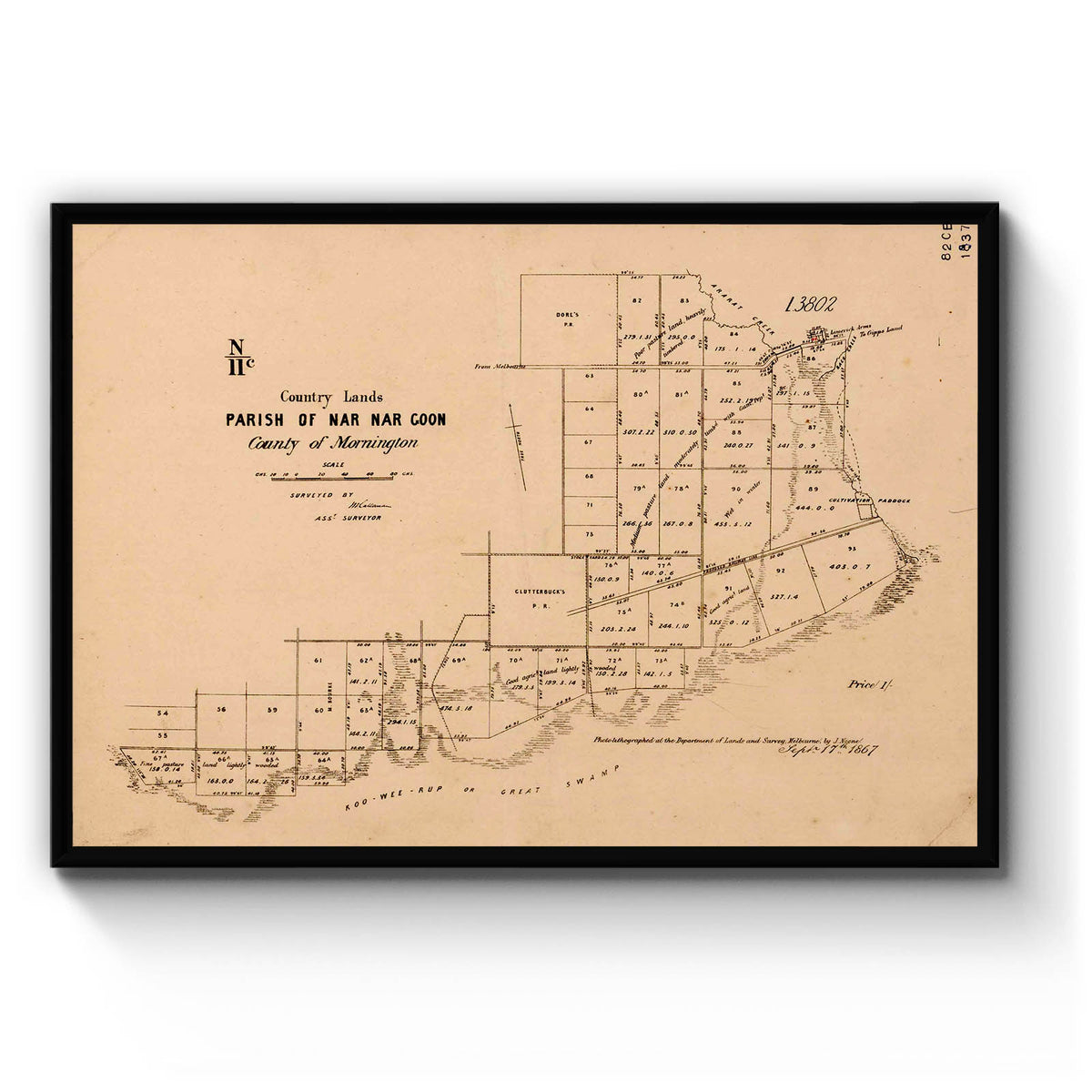 Nar Nar Goon, Victoria Australia Vintage Map #3 (1872) – Vintage Maps