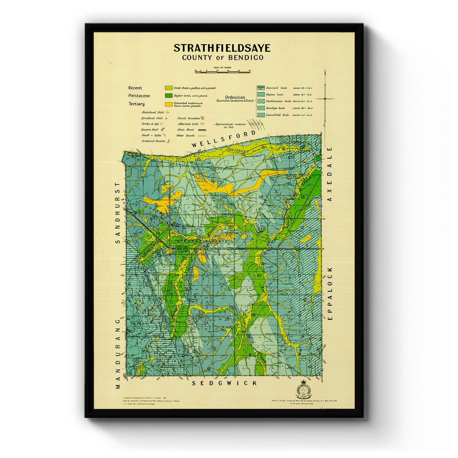 Strathfieldsaye, Victoria Australia Vintage Map #6 (1956) – Vintage Maps