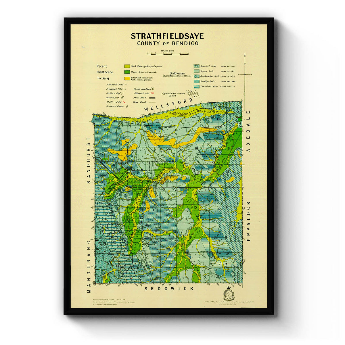 Strathfieldsaye, Victoria Australia Vintage Map #6 (1956) – Vintage Maps