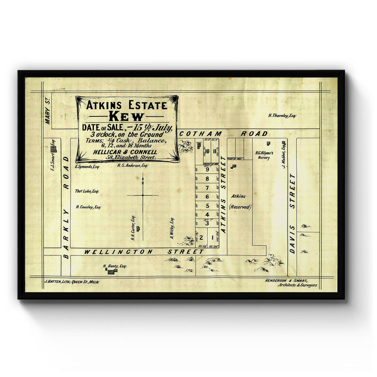 Kew, Victoria Australia Vintage Map #118 (186-?) – Vintage Maps