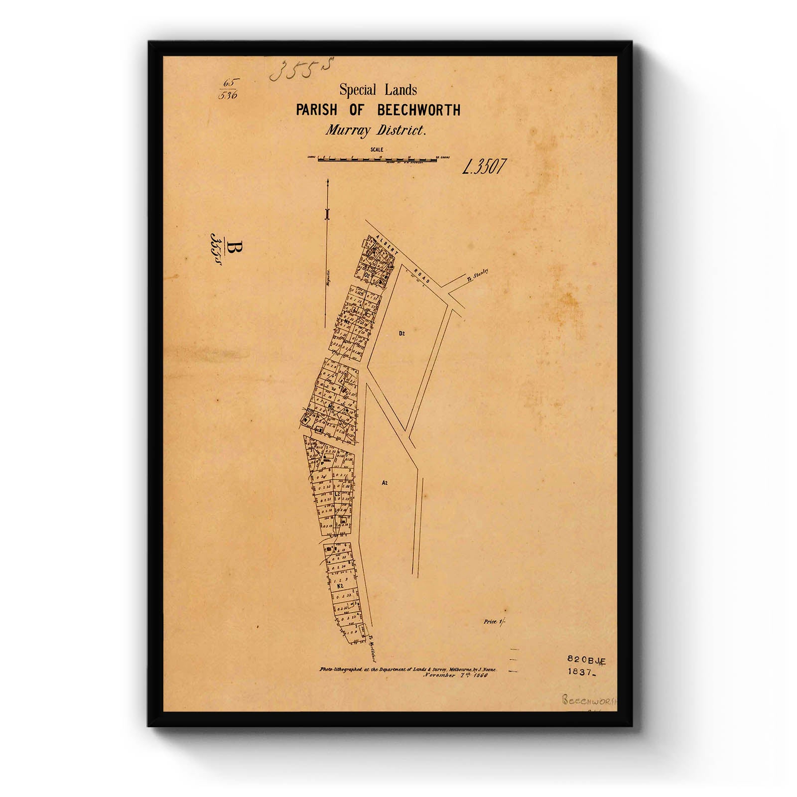 Beechworth, Victoria Australia Vintage Map #6 (1866) – Vintage Maps