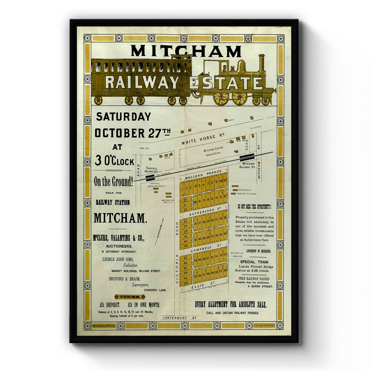 Mitcham, Victoria Australia Vintage Map #13 (1888) – Vintage Maps