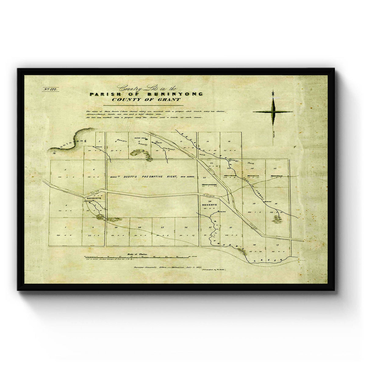 Buninyong, Victoria Australia Vintage Map #8 (1855) – Vintage Maps