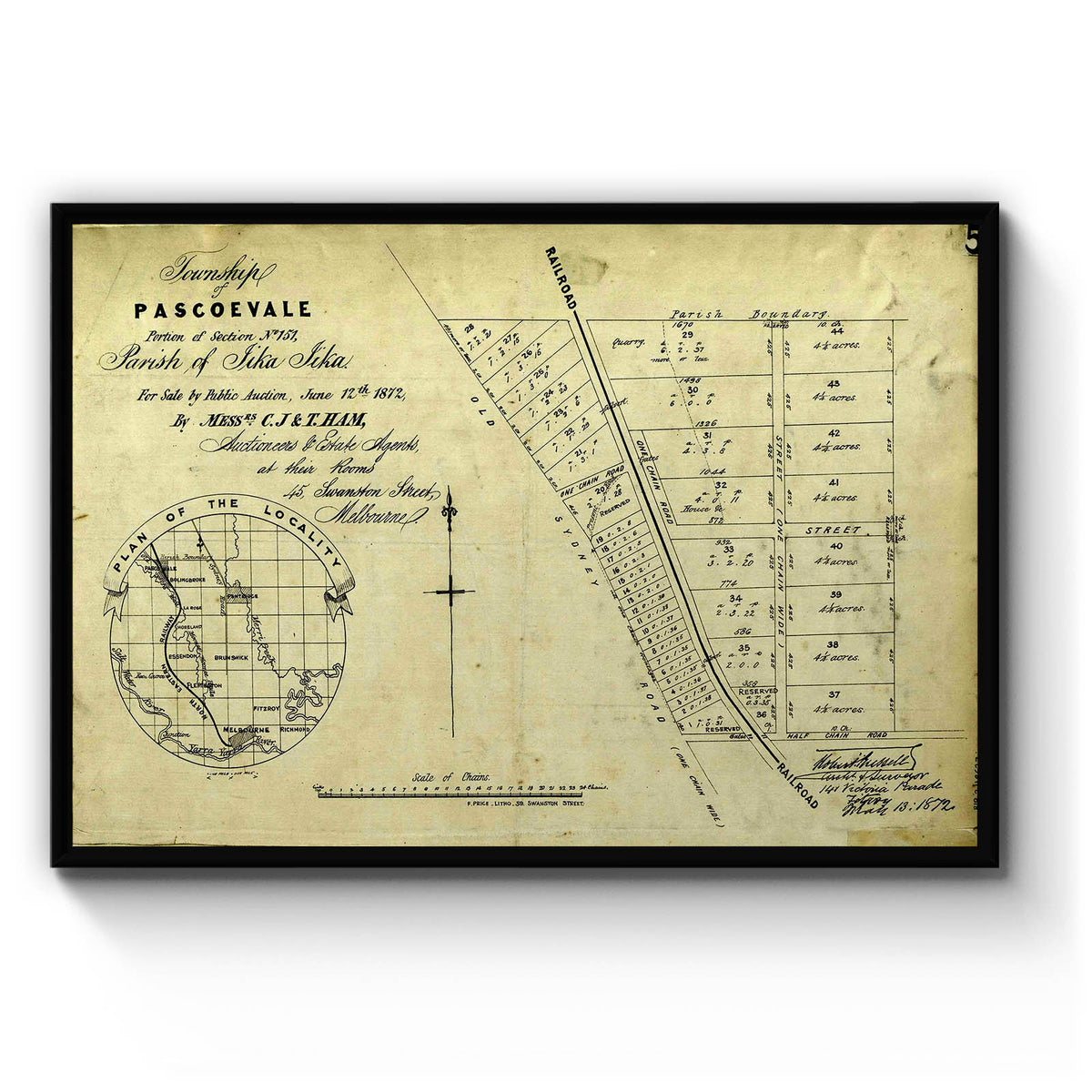 Pascoe Vale, Victoria Australia Vintage Map #4 (1872) – Vintage Maps
