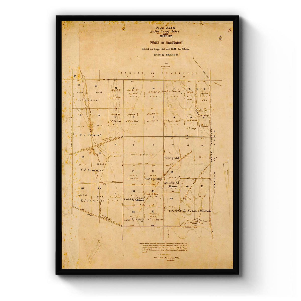 Frankston, Victoria Australia Vintage Map #1 (1857) – Vintage Maps