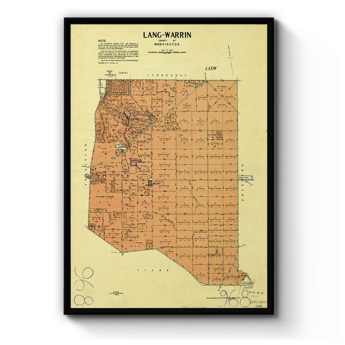 Langwarrin, Victoria Australia Vintage Map #8 (1944) – Vintage Maps