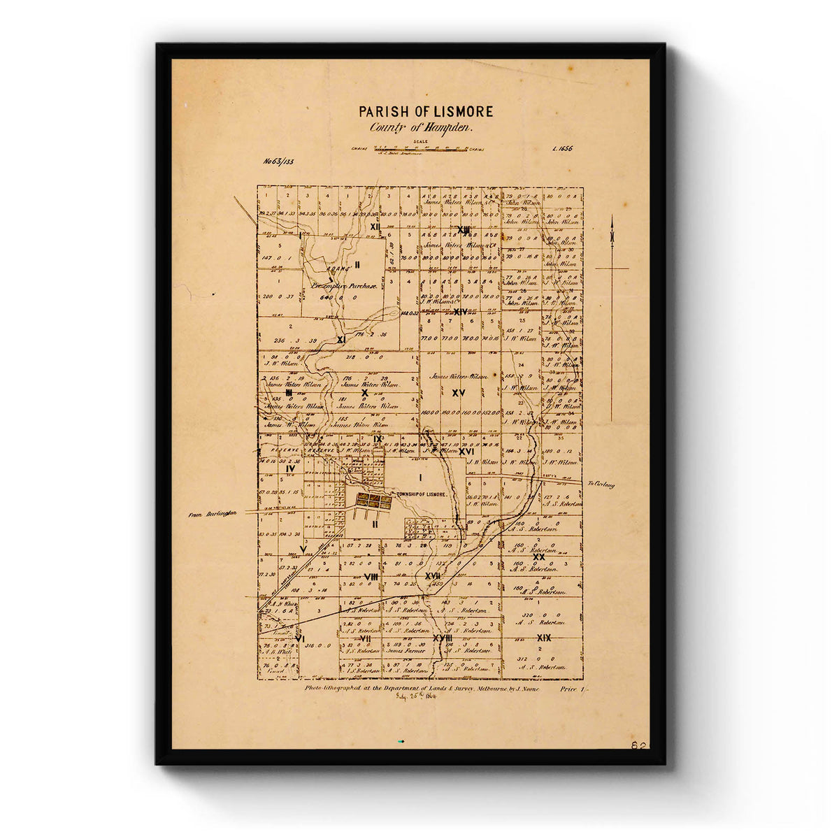 Lismore, Victoria Australia Vintage Map #5 (1864) – Vintage Maps