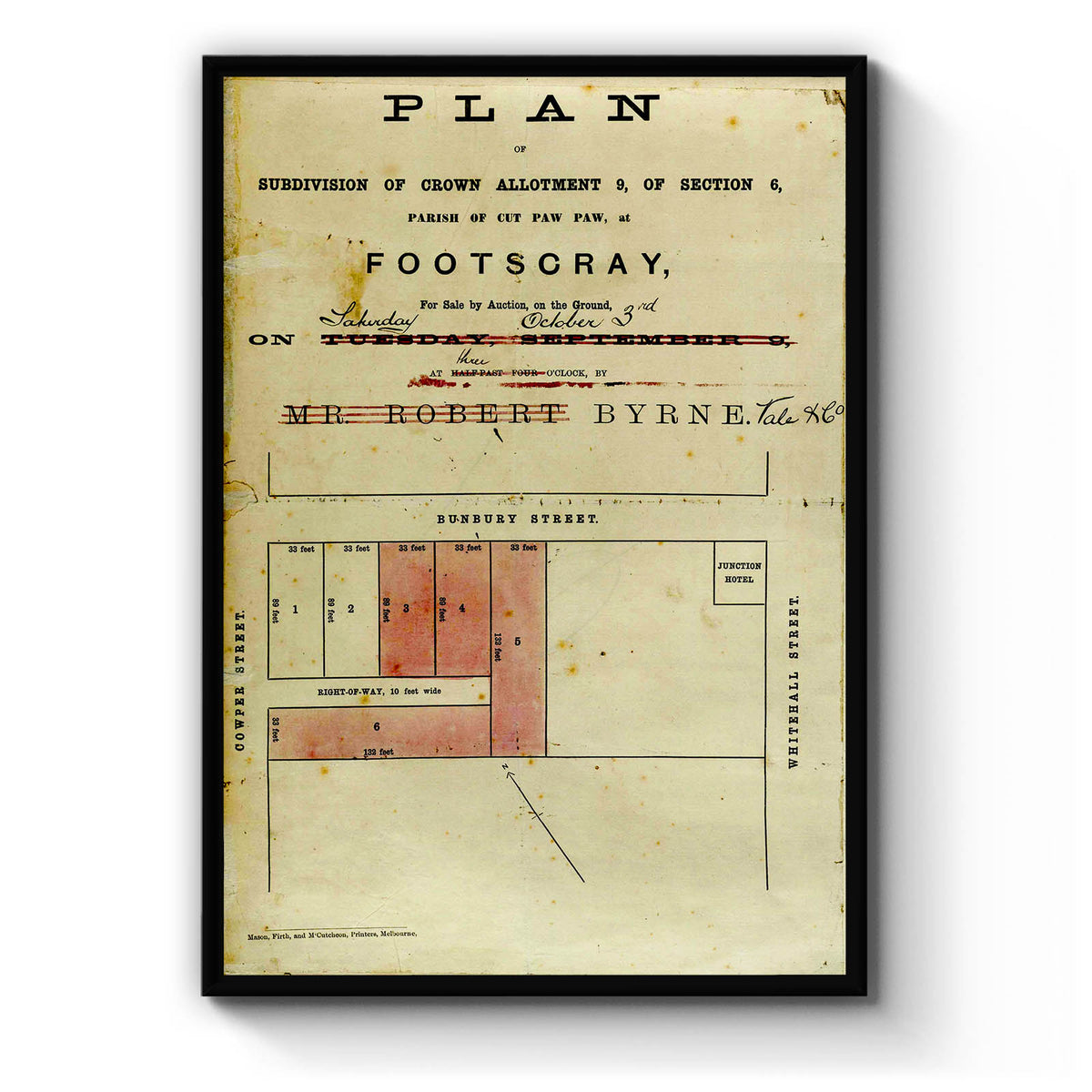 Footscray, Victoria Australia Vintage Map #66 (1874?) – Vintage Maps