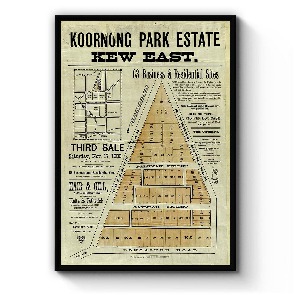 Kew, Victoria Australia Vintage Map #15 (1888) – Vintage Maps