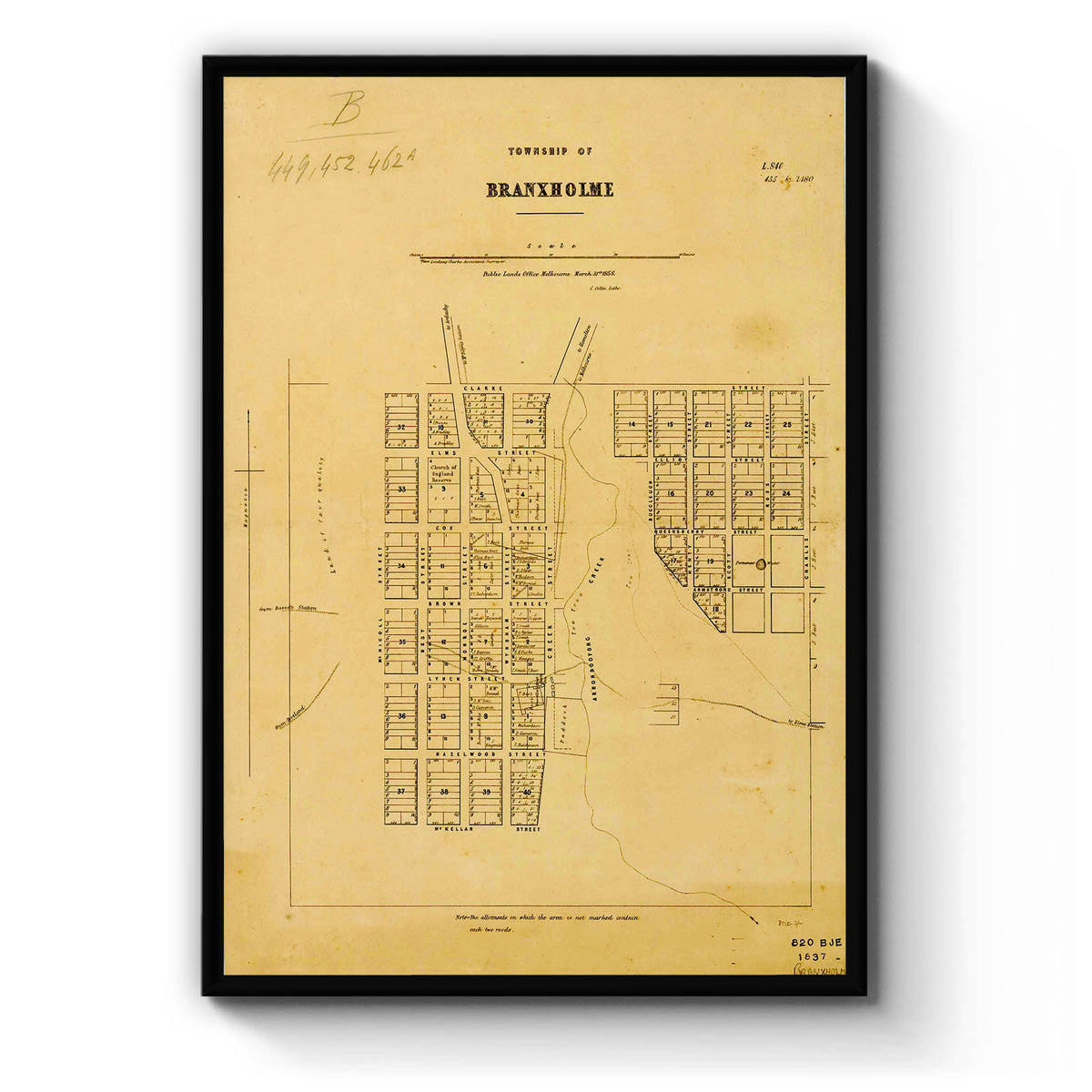 Branxholme, Victoria Australia Vintage Map #1 (1858) – Vintage Maps