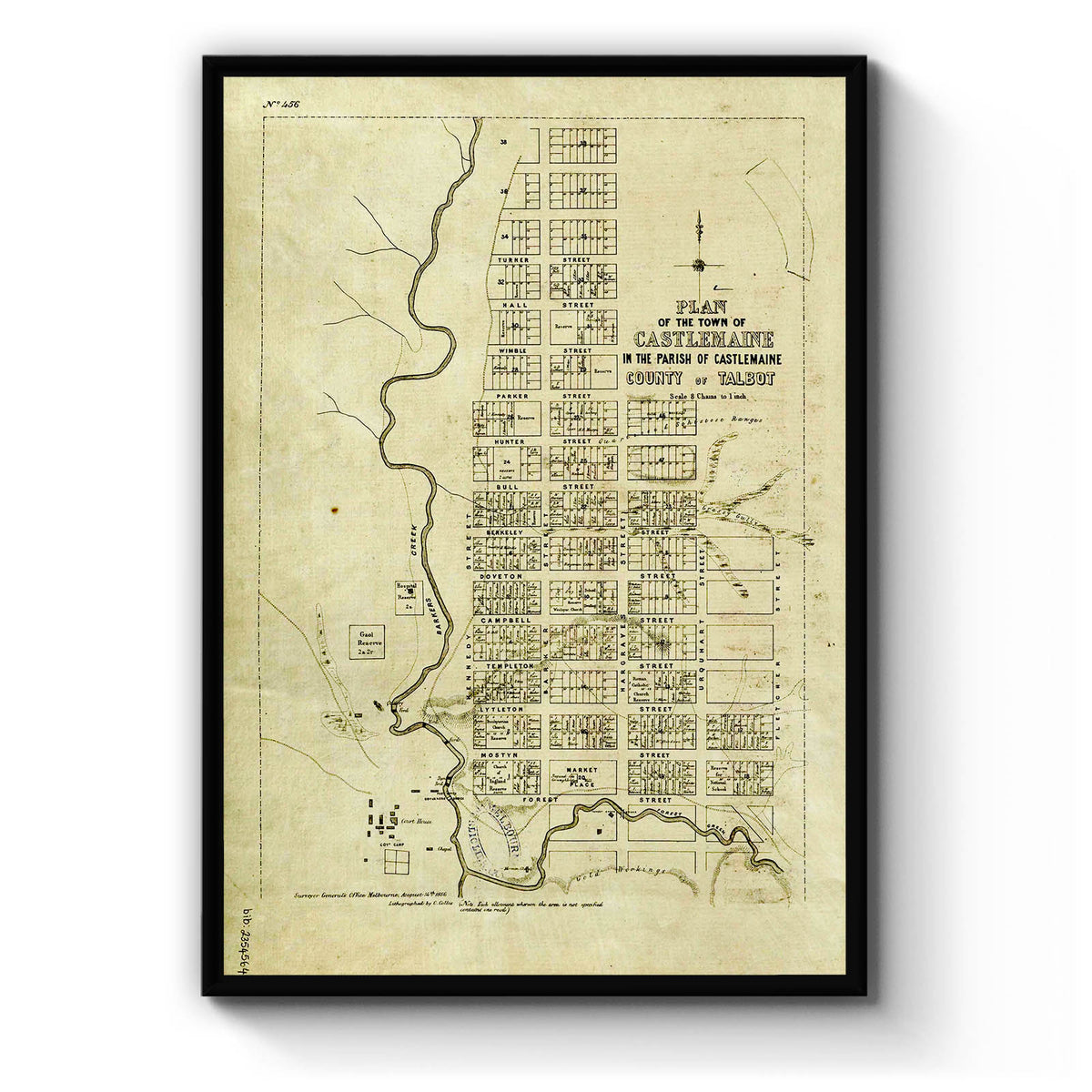 Castlemaine, Victoria Australia Vintage Map #12 (1856) – Vintage Maps