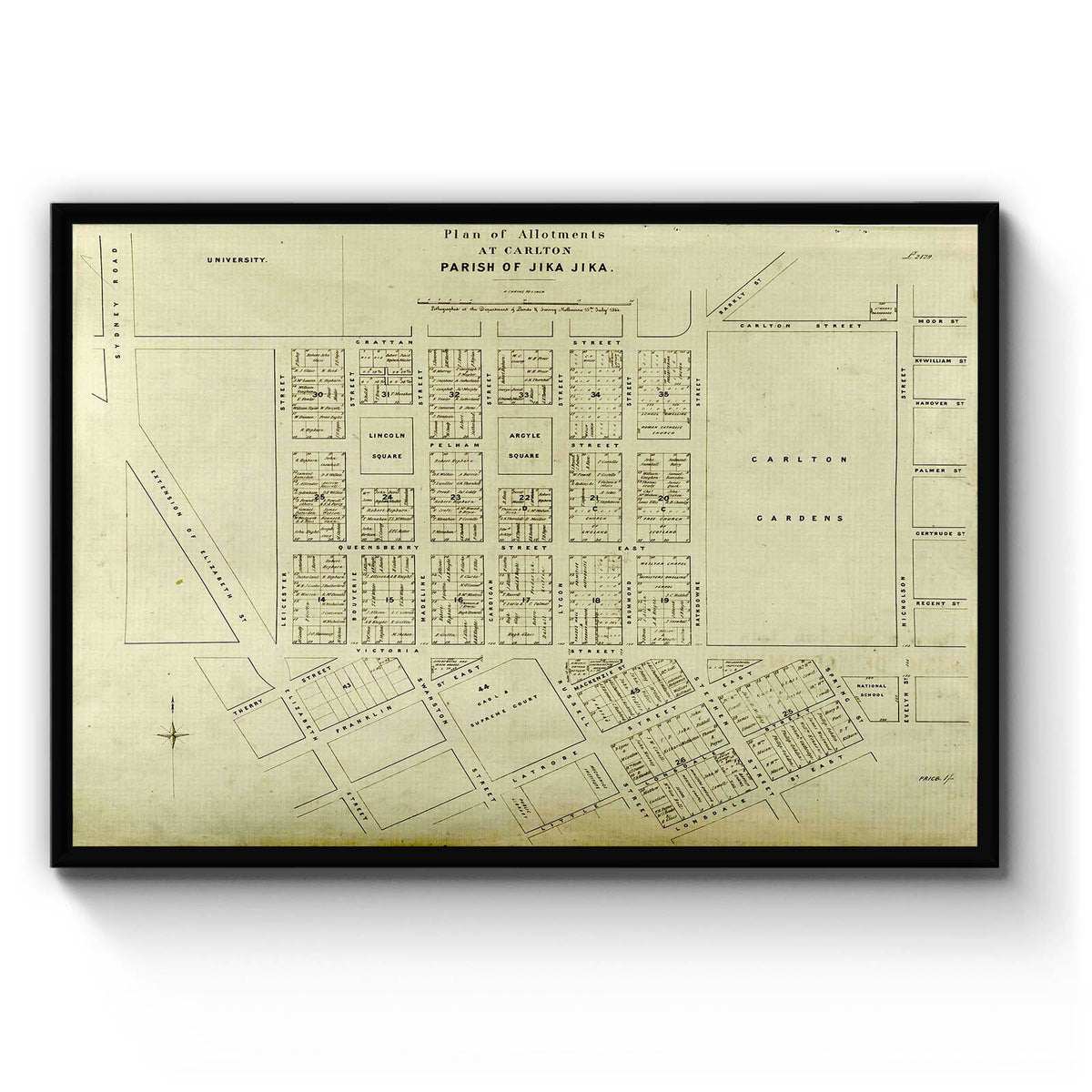 Carlton, Victoria Australia Vintage Map #49 (1864) – Vintage Maps